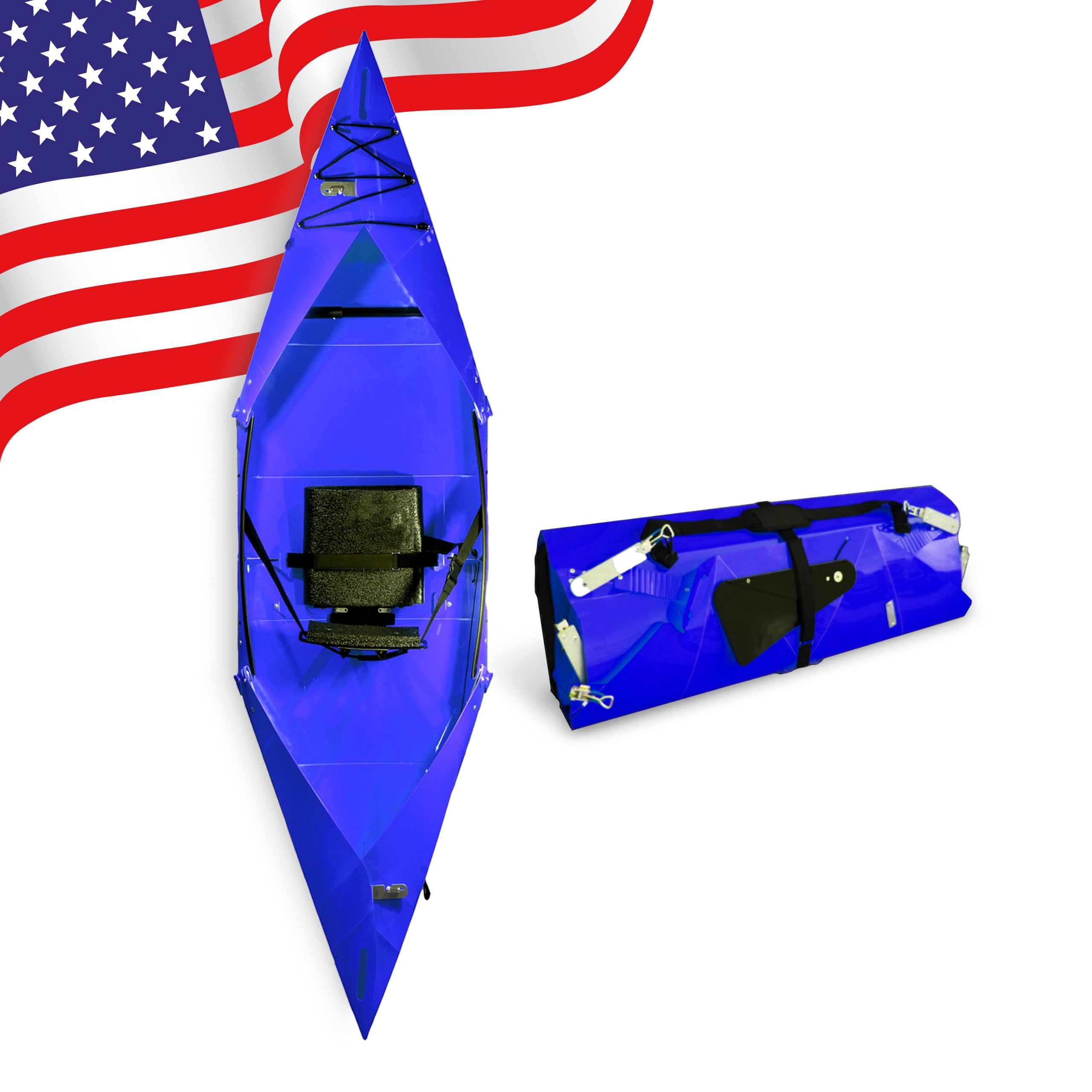 Tucktec 10' PRO Foldable Kayaks - Full Size Blue Folding Kayak ...