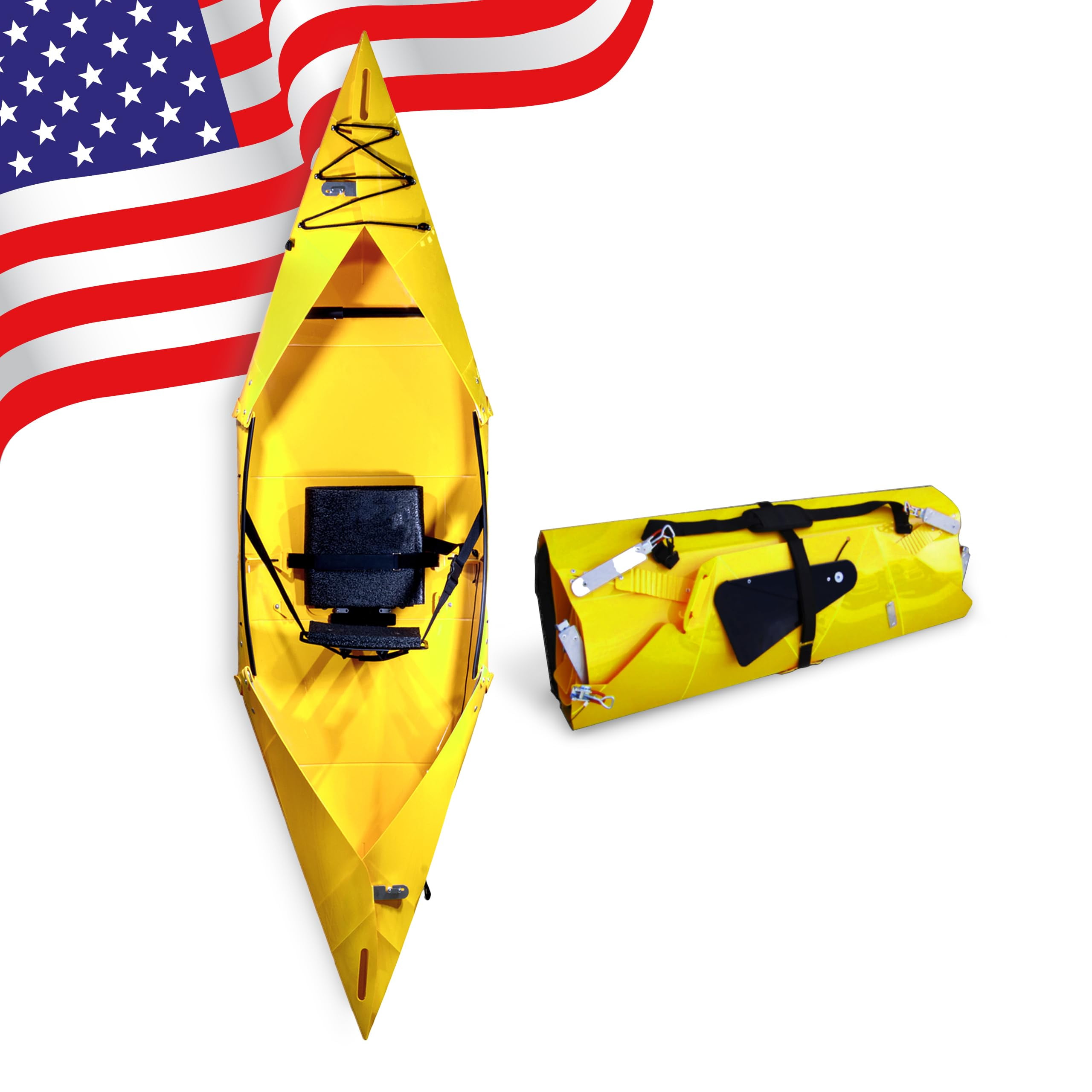 Tucktec 10' PRO Foldable Kayaks - Full Size Dark Yellow Folding Kayak ...