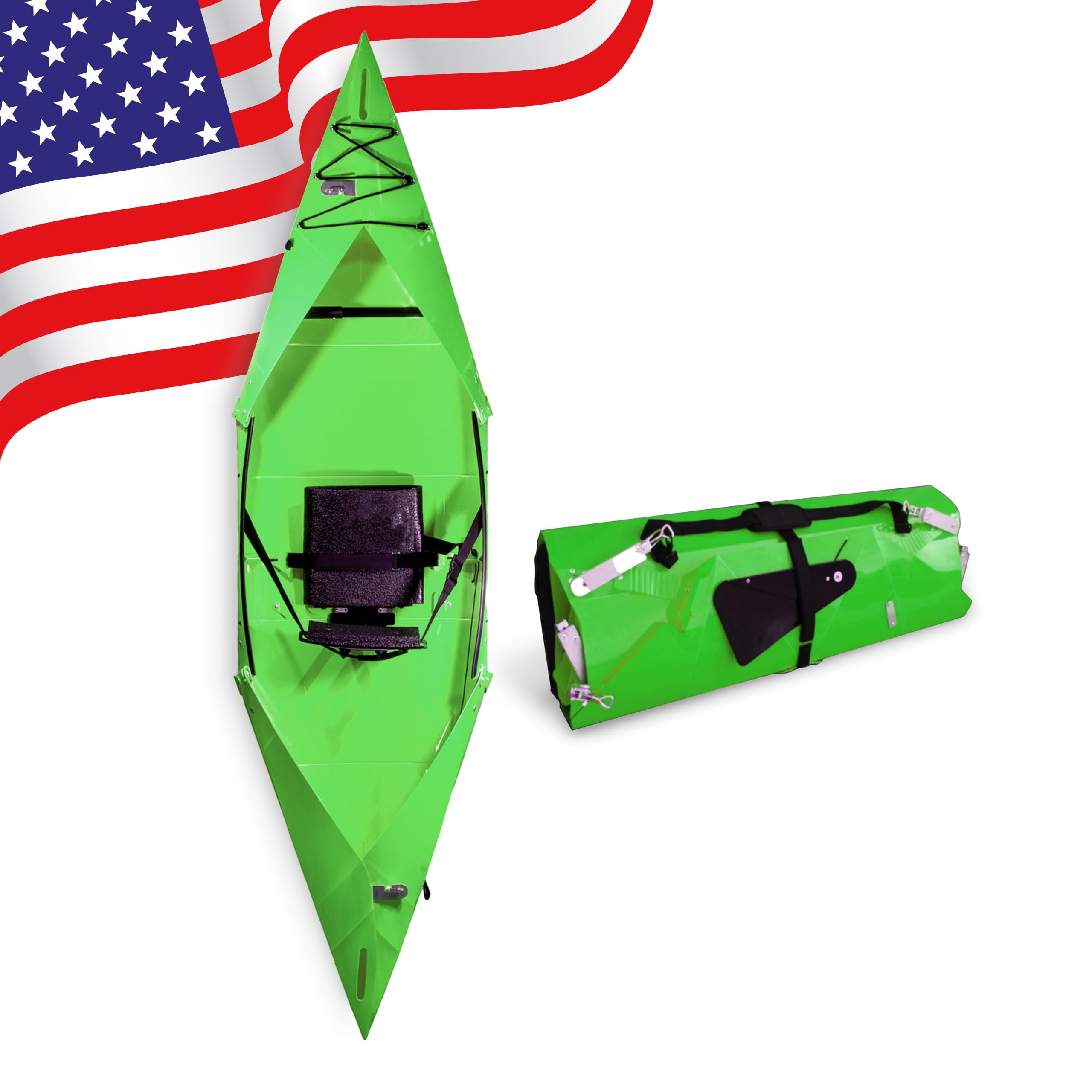 Tucktec 10' PRO Foldable Kayaks - Full Size Green Folding Kayak ...
