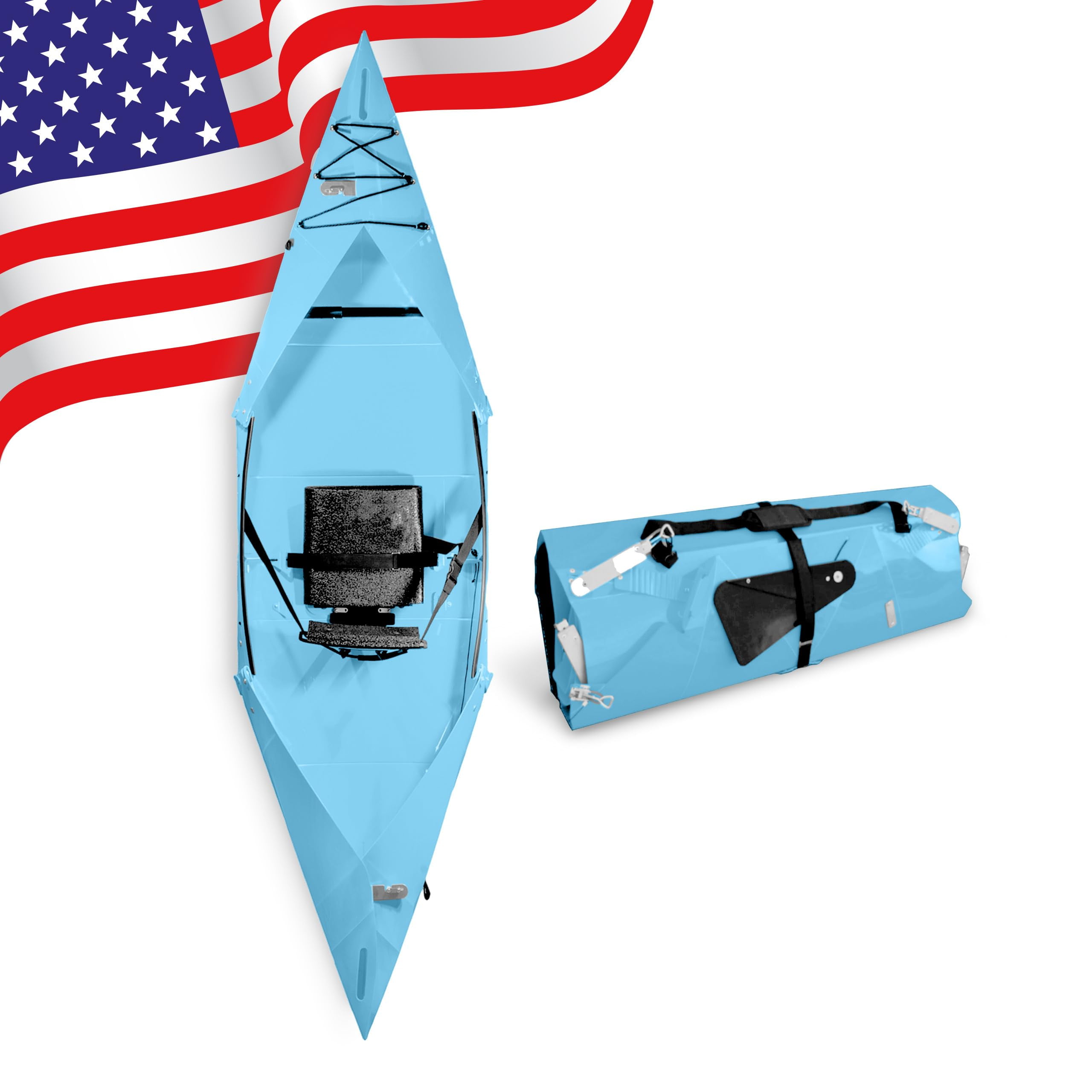 Tucktec 10' PRO Foldable Kayaks - Full Size Light Blue Folding Kayak ...