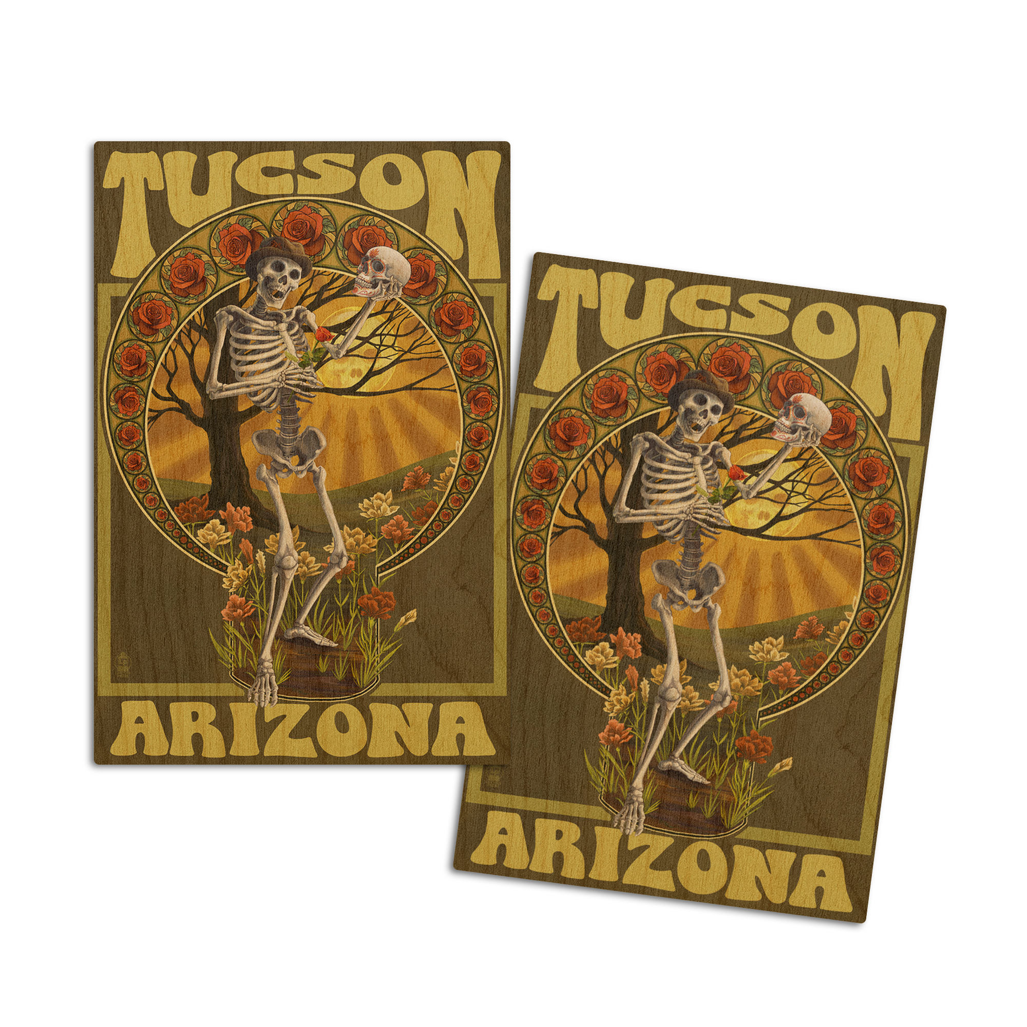 Tucson, Arizona, Day of the Dead, Skeleton Holding Sugar Skull (4x6 ...