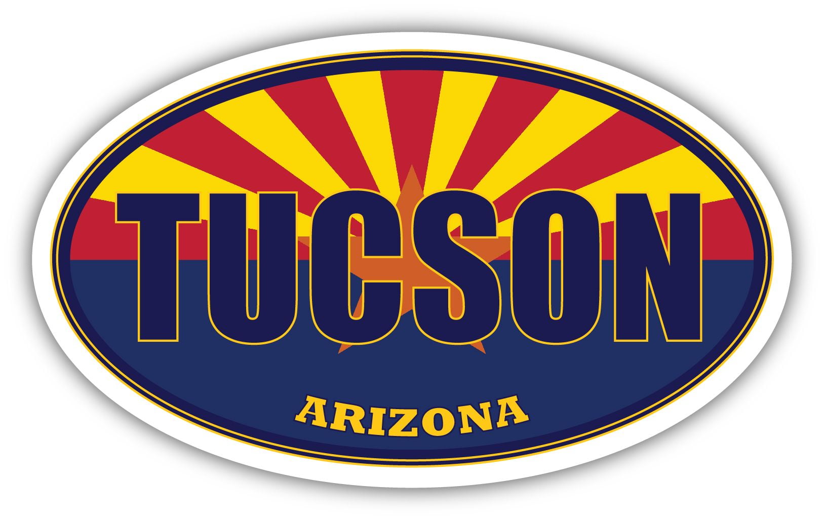 Tucson City Arizona State Flag | AZ Flag Pima County Oval State Colors ...