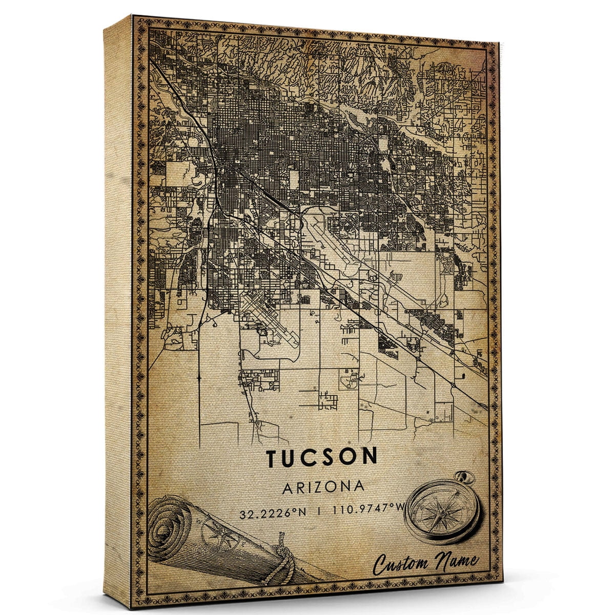 Tucson Map Poster, Arizona Map Art Poster, Canvas, Tucson Map City ...