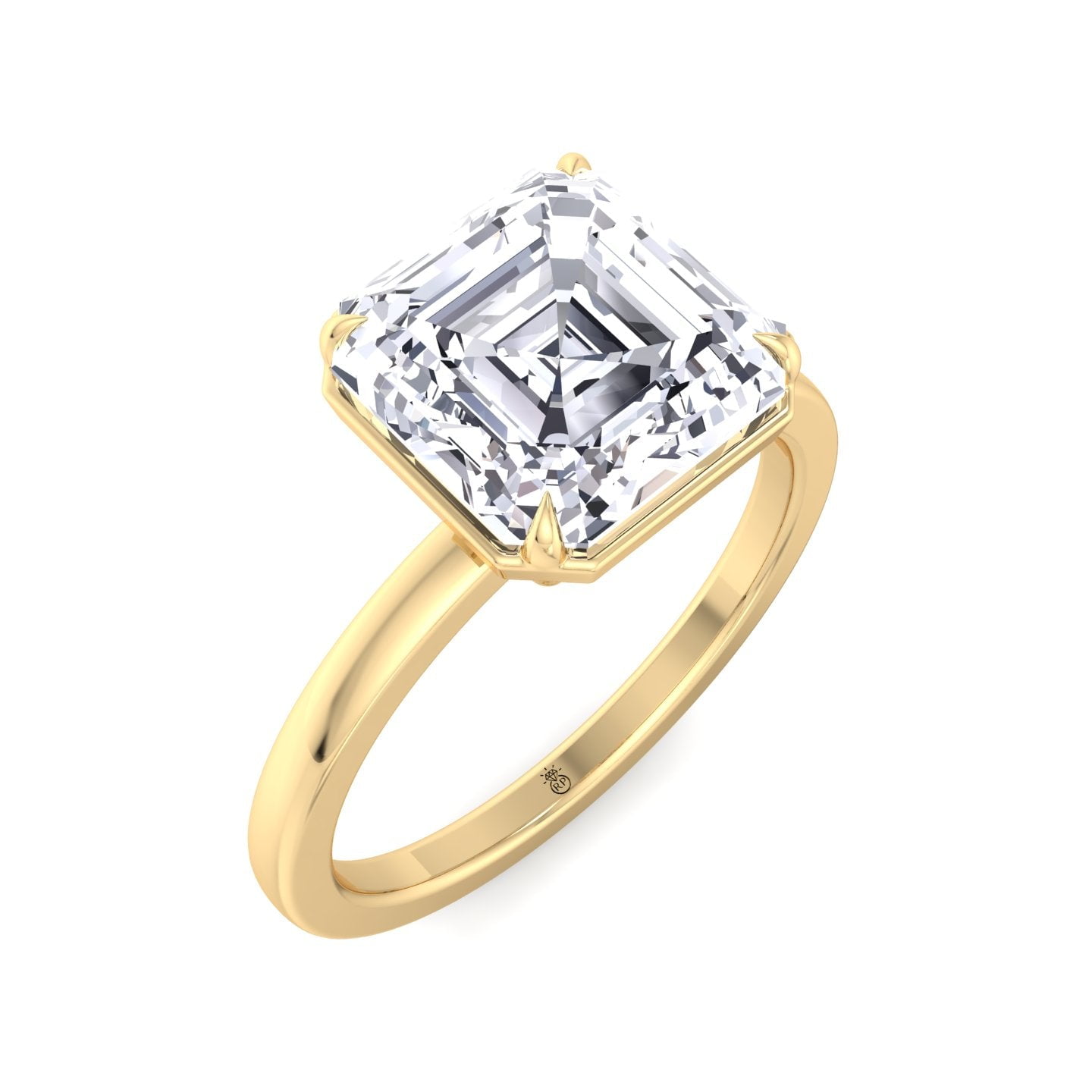 Tucson - Moissanite Asscher Cut Lab Diamond Solitaire Engagement Ring ...