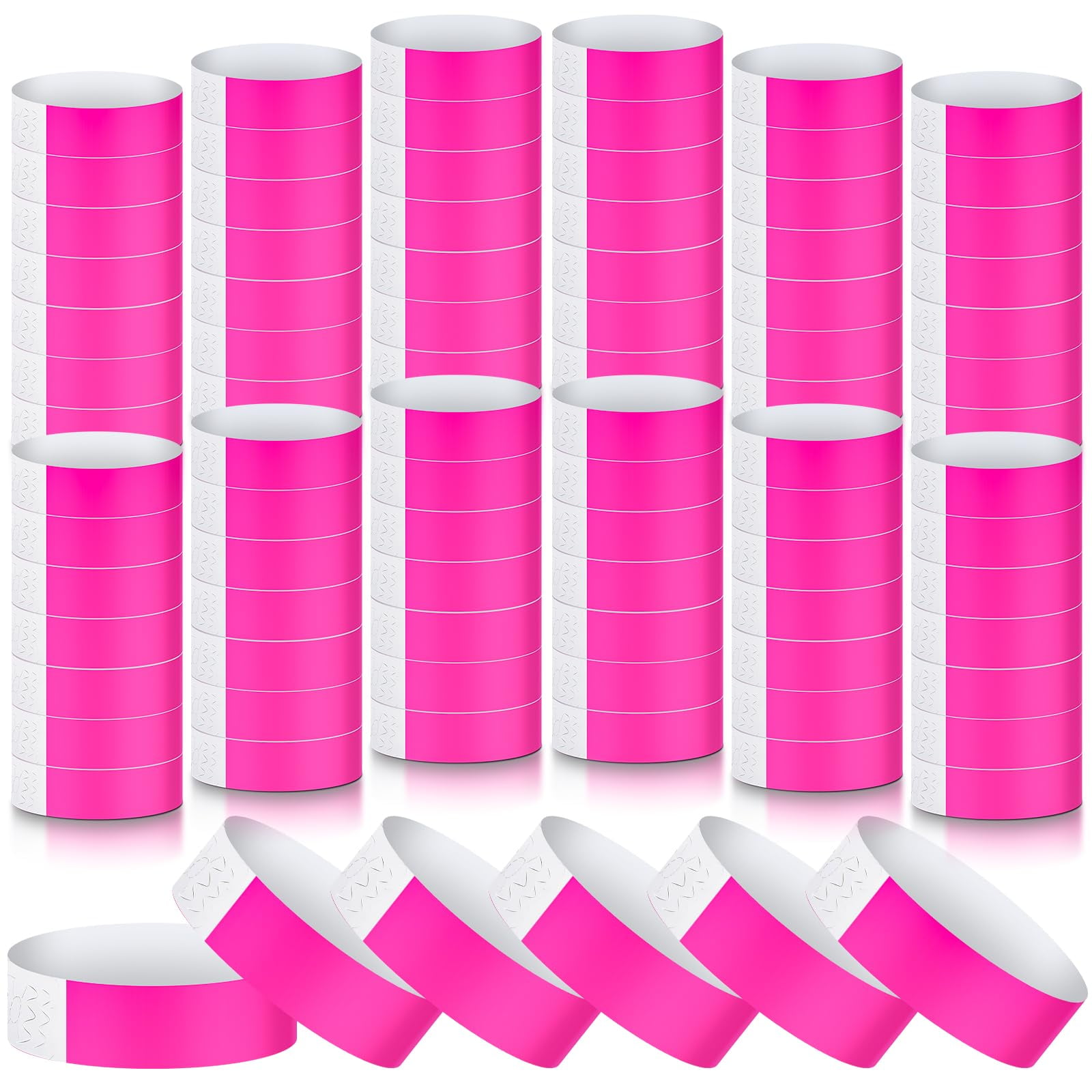 Tudomro 1200 Pack Paper Wristbands for Events Neon Party Wrist Bands ...