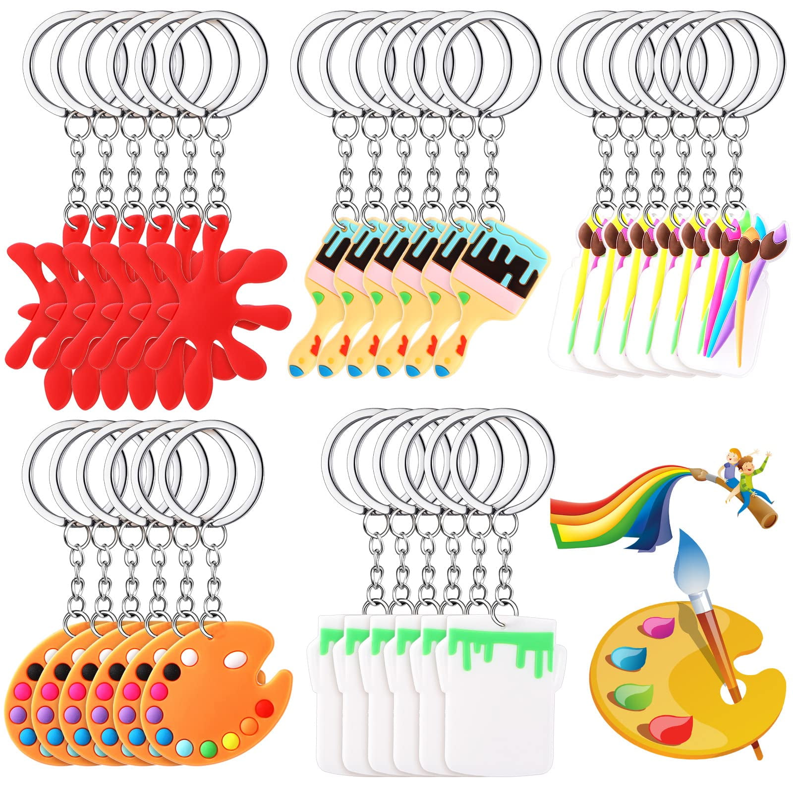 Tudomro Art Paint Party Favors Keychain Art Paint Splatter Palette ...