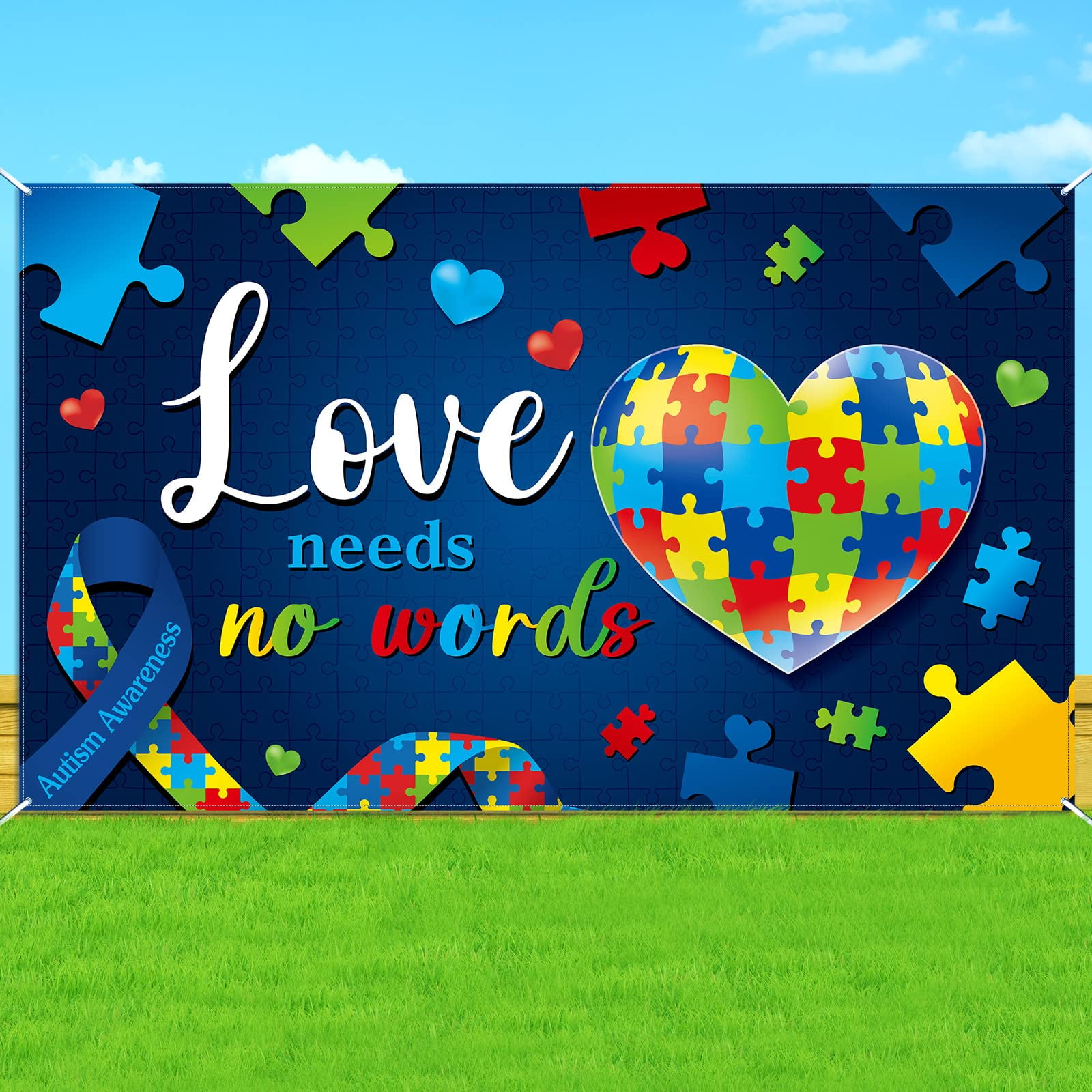 Tudomro Autism Awareness Party DHF10 Decorations Colorful Puzzle Pieces ...