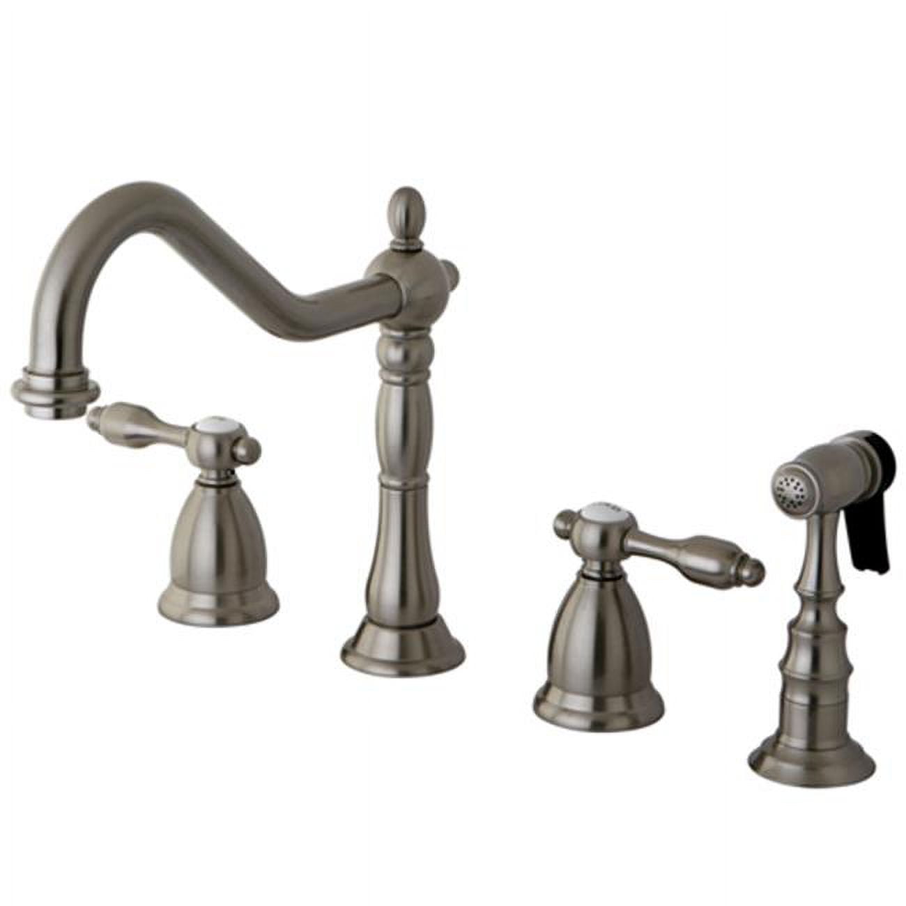 Tudor Widespread Kitchen Faucet With Brass Sprayer - Oil Rubbed Bronze ...