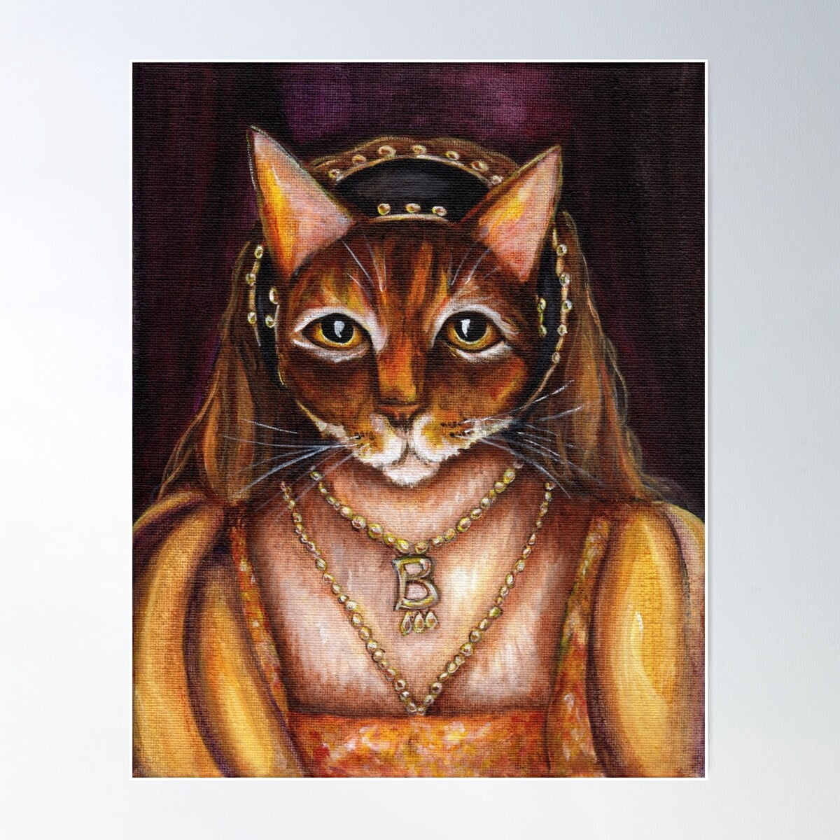Tudors Anne Boleyn Cat King Henry Viii Wives Poster Wall Art, Modern ...