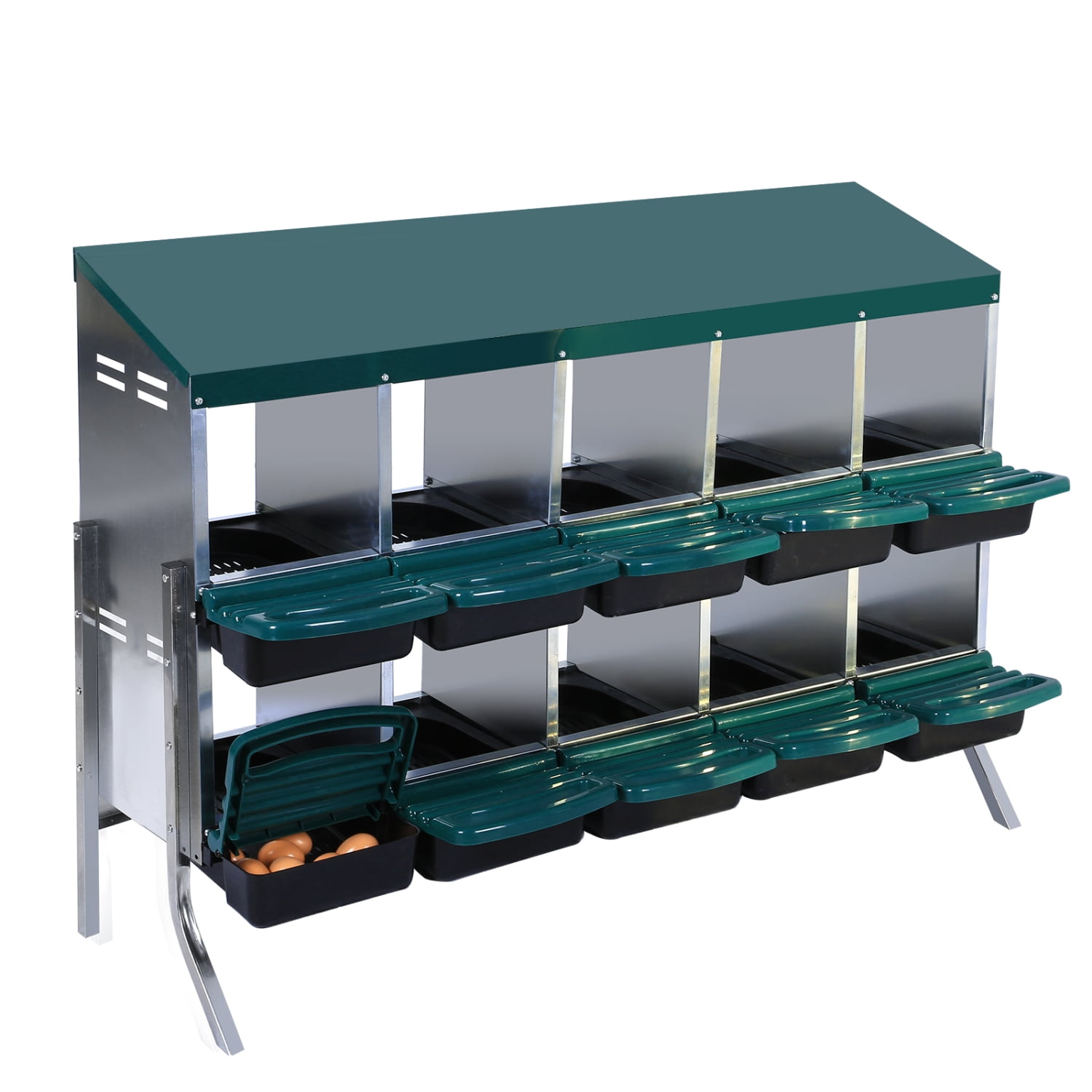 Tuekys 10 Hole Chicken Nesting Boxes, Metal Chicken Egg Laying Box with ...