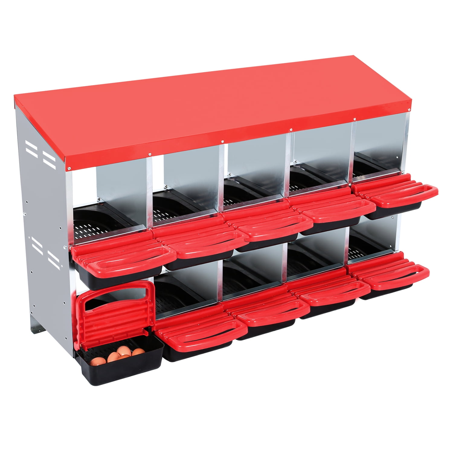 Tuekys 10 Hole Chicken Nesting Boxes, Metal Chicken Egg Laying Box with ...