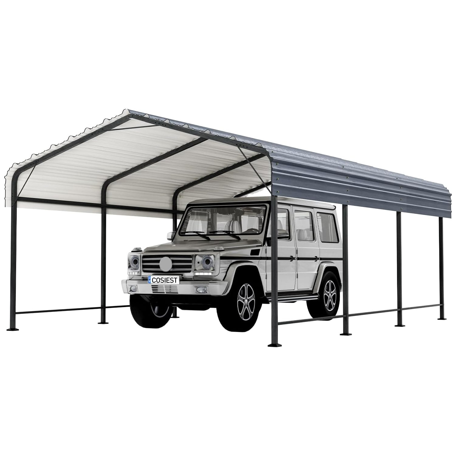 Tuekys 10x16.5 FT Metal Carport with Galvanized Steel Roof, Heavy Duty ...