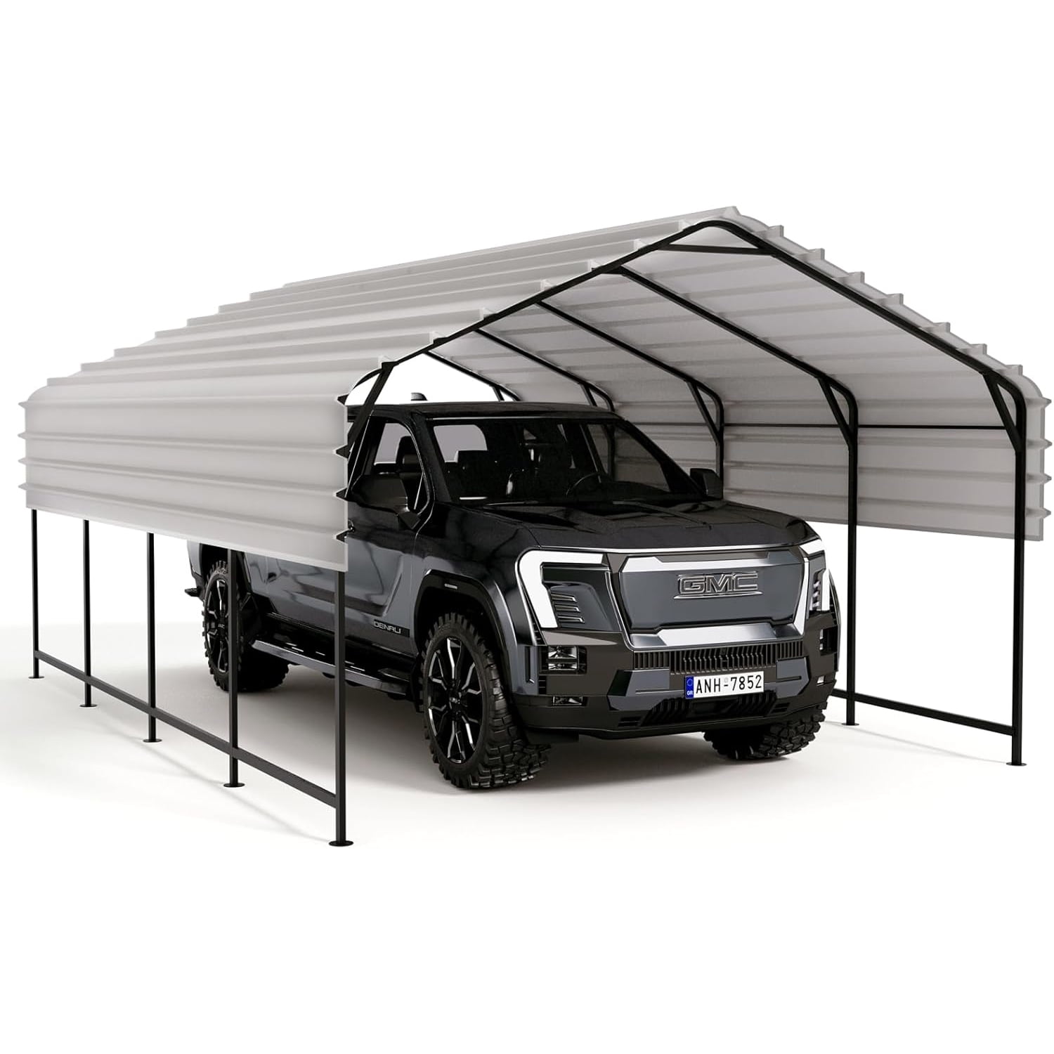 Tuekys 13x21 FT Metal Carport with Galvanized Steel Roof, Heavy Duty ...