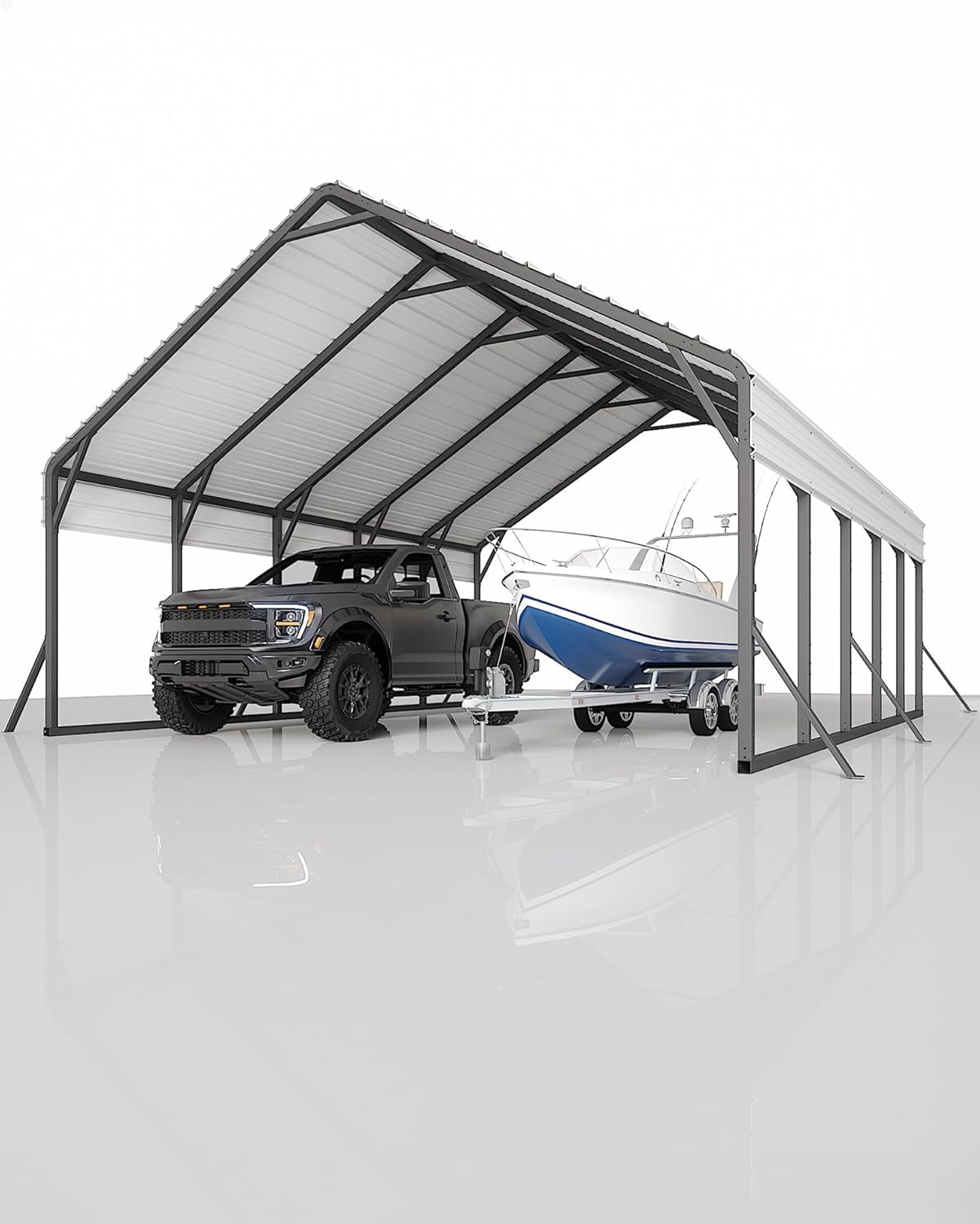 Tuekys 20'x25'x13' Metal Carport for 2 Cars, Extra Tall Carport ...