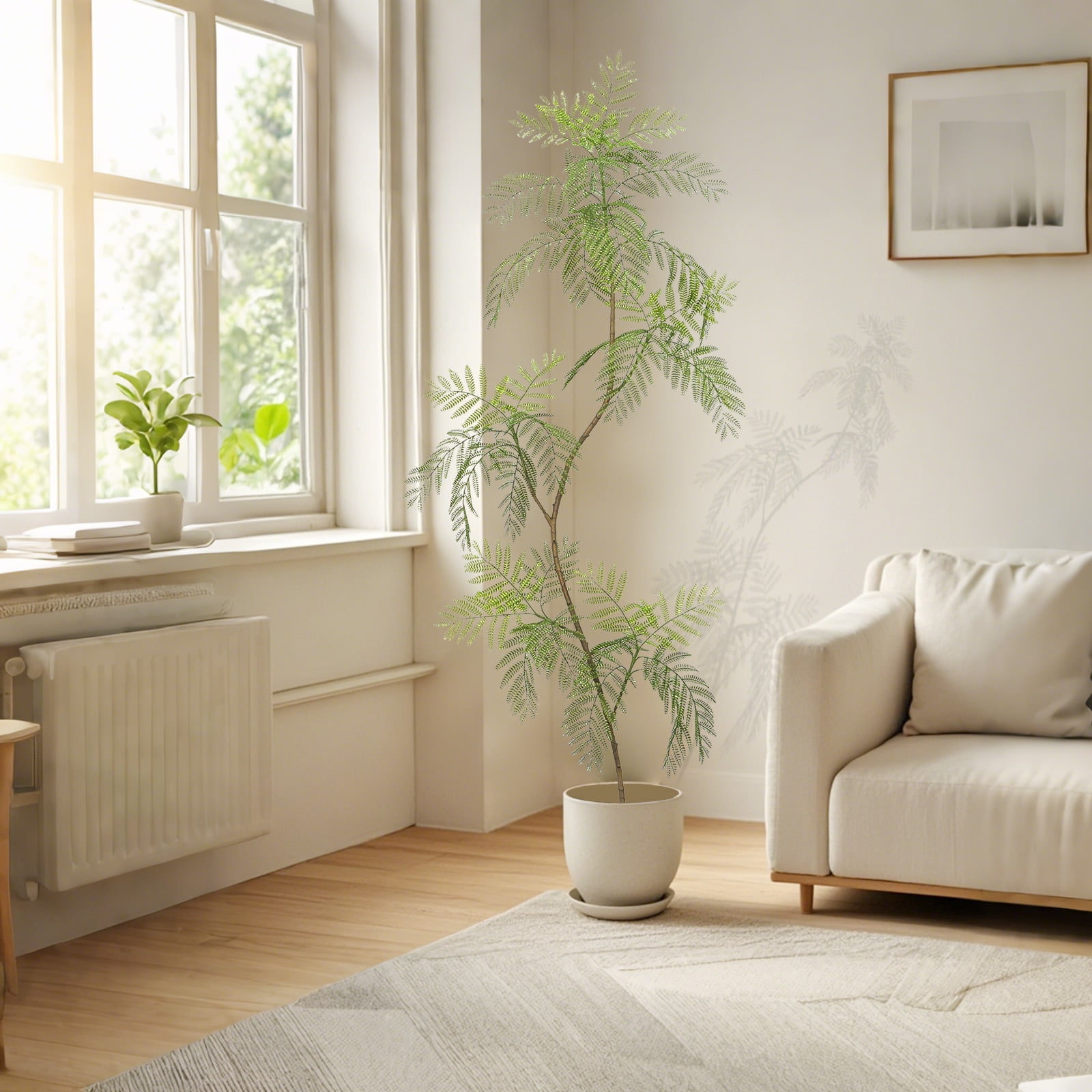 Tuekys 2Pcs Artificial Mahonia Fortunei Tree, 5.5FT/6.5FT Fake ...