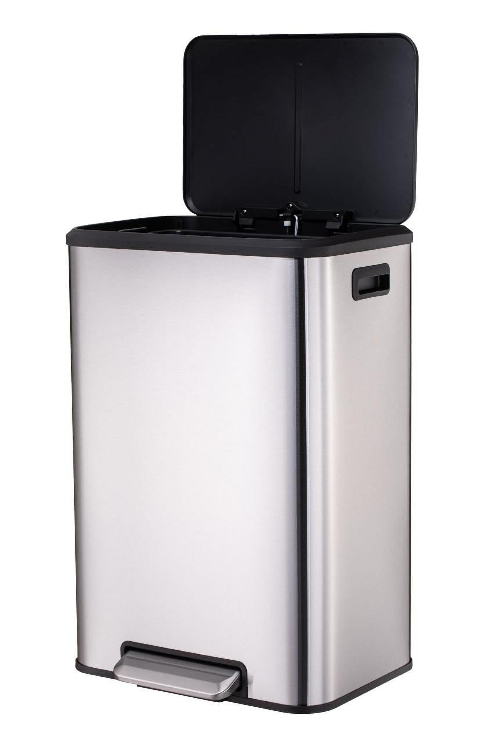 Tuekys 40L/10.5Gal Kitchen Trash Can,Stainless Steel Garbage Can with ...