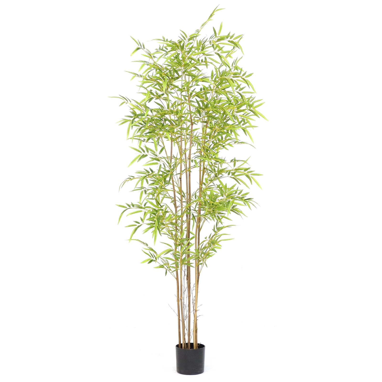 Tuekys 6FT Artificial Bamboo Tree with Real Trunk and Lifelike Leaves ...
