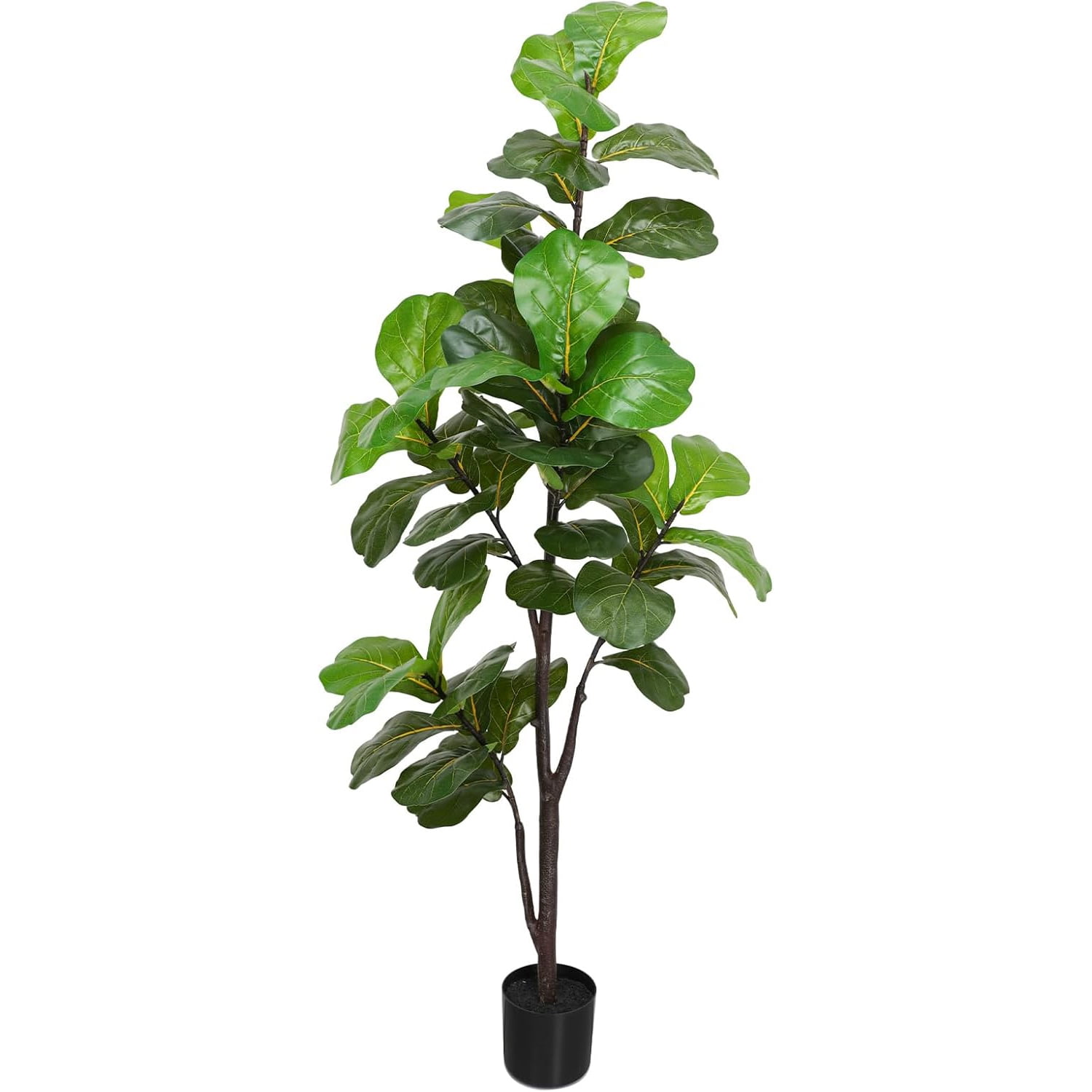 Tuekys 6FT Artificial Fiddle Leaf Fig Tree, Fake Fig Leaf Tree in Pot ...