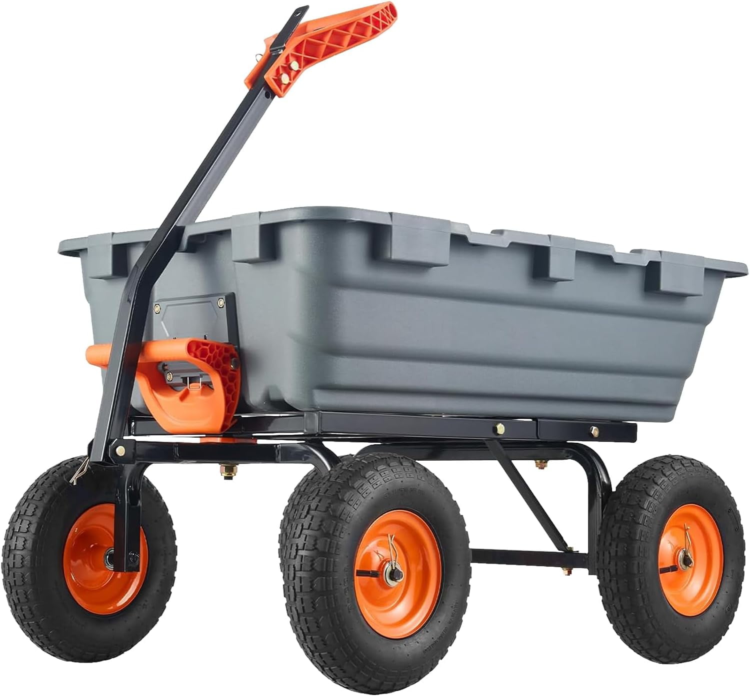 Tuekys 800 Lbs Poly Garden Dump Cart, Heavy-Duty Wheelbarrow with 10 ...
