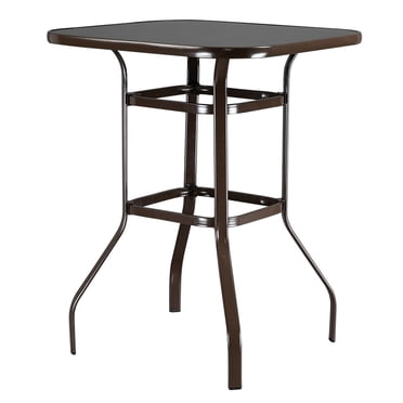 Outdoor Bar Table, 55” Patio Console Pub Height Table with Powder ...