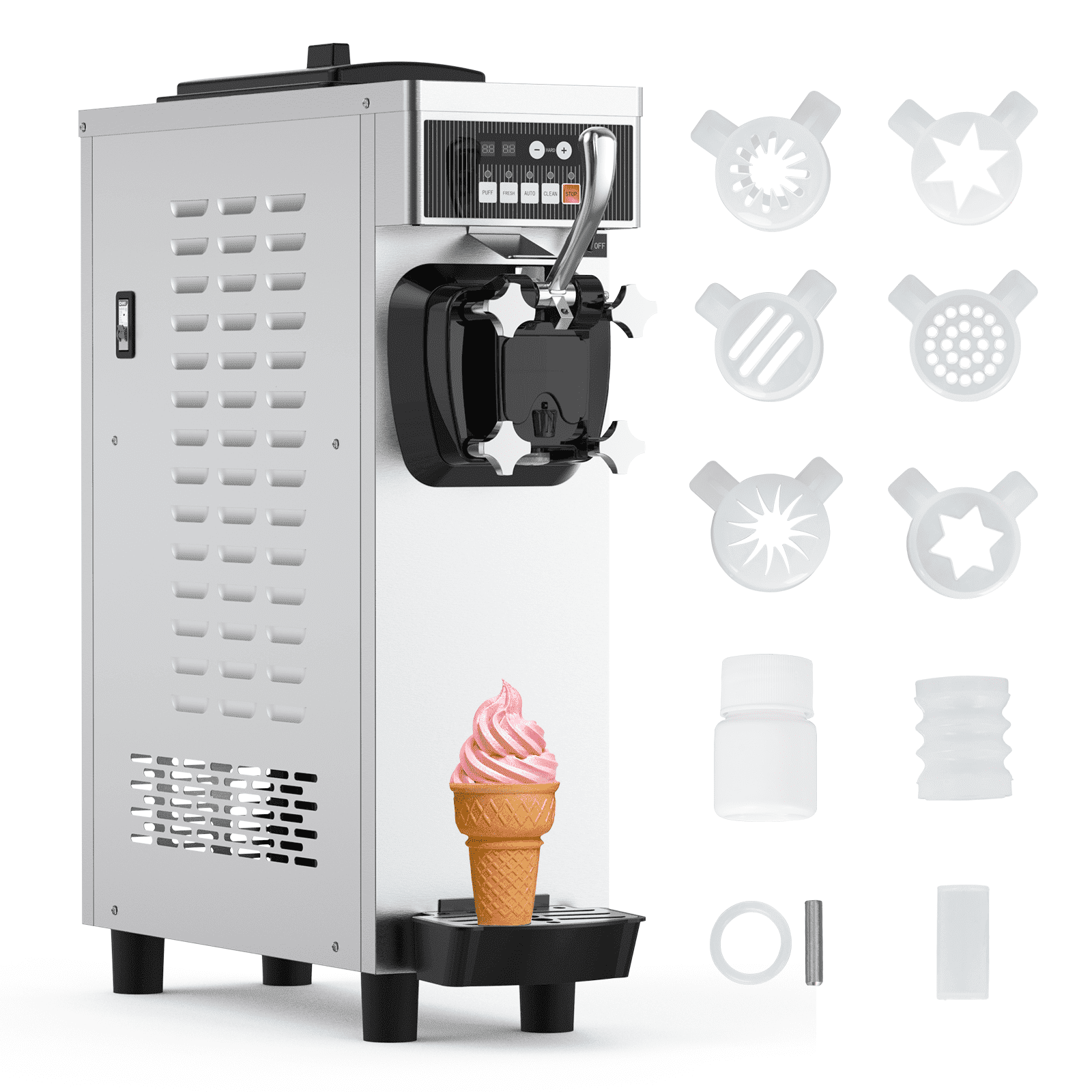 Tuekys Commercial Ice Cream Machine - 4.7-5.8Gal/H,7L Hoppers,1.8L ...