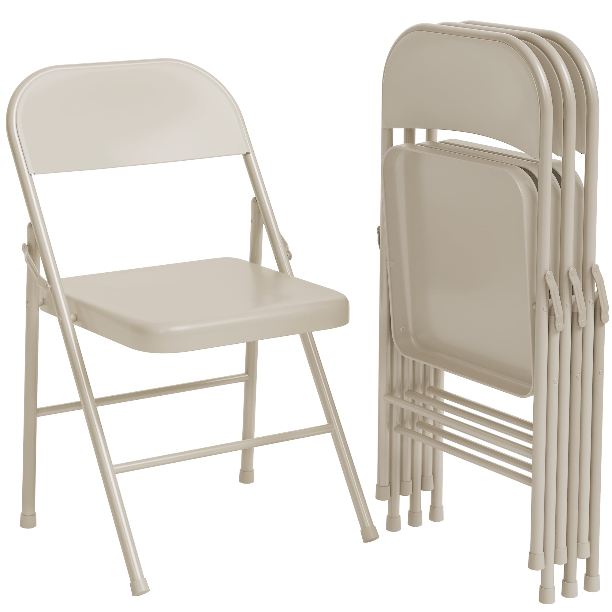 Tuekys Folding Chairs Set of 4, Foldable Chairs with Metal Frame Hold ...