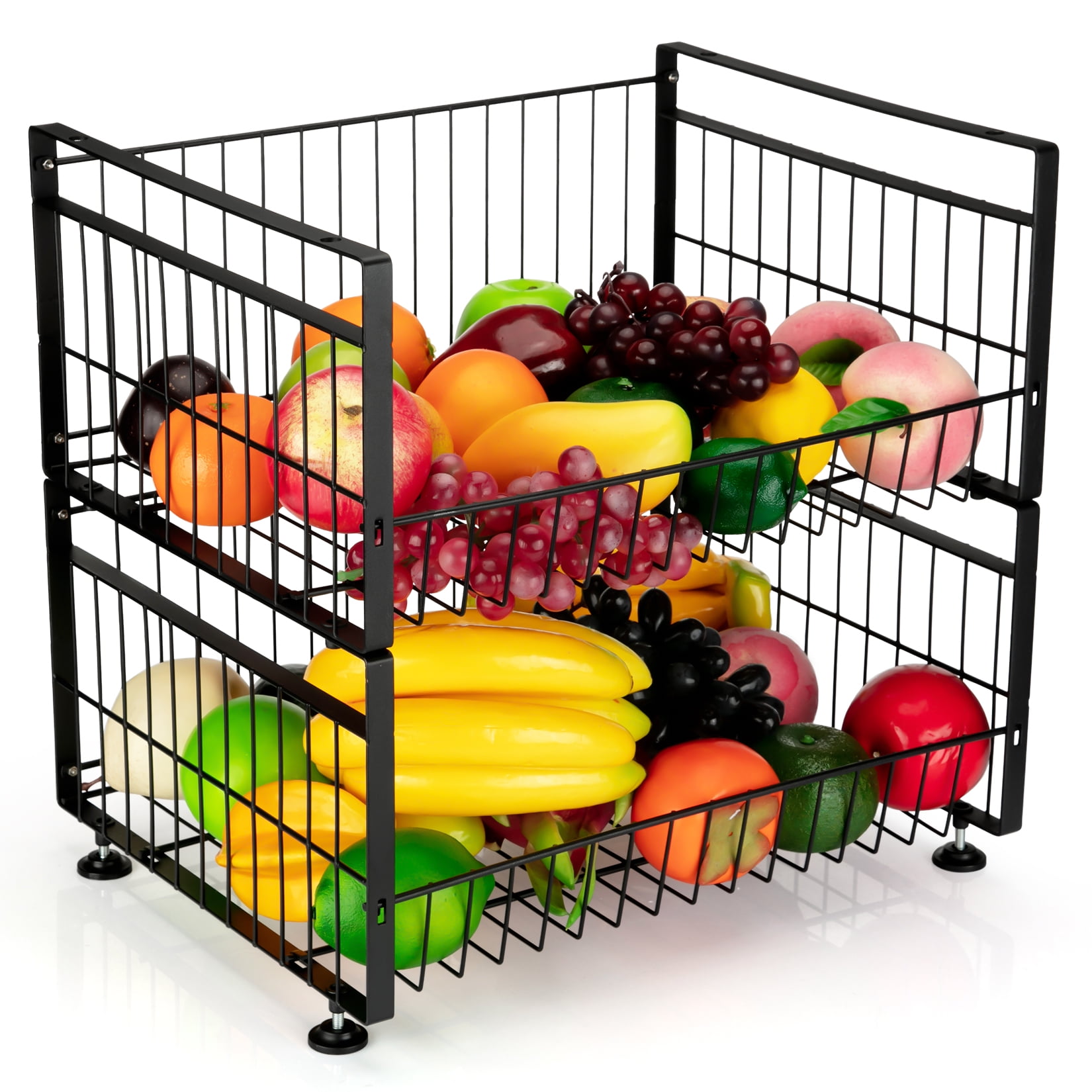 Tuekys Fruit Storage Basket 2 Tier Vegetable Fruit Basket Bowl for ...