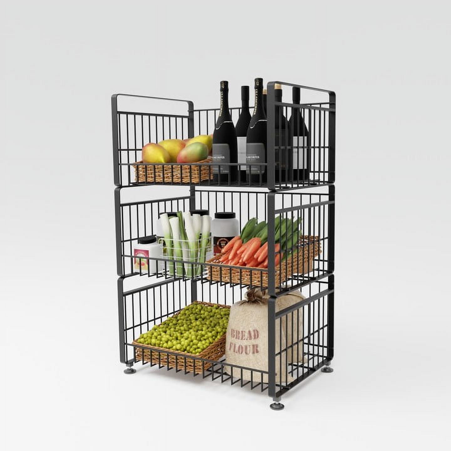 Tuekys Fruit Storage Basket 3 Tier Vegetable Fruit Basket Bowl for ...