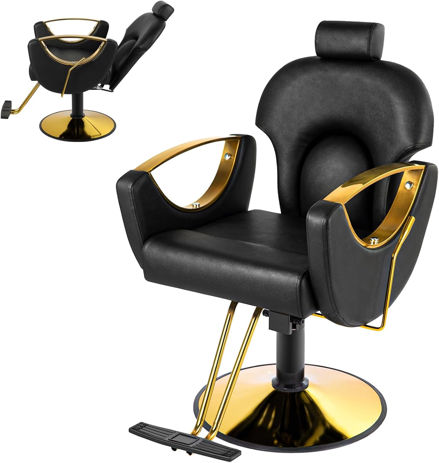 Tuekys Reclining Salon Barber Chair, Height Adjustable Hydraulic Hair ...