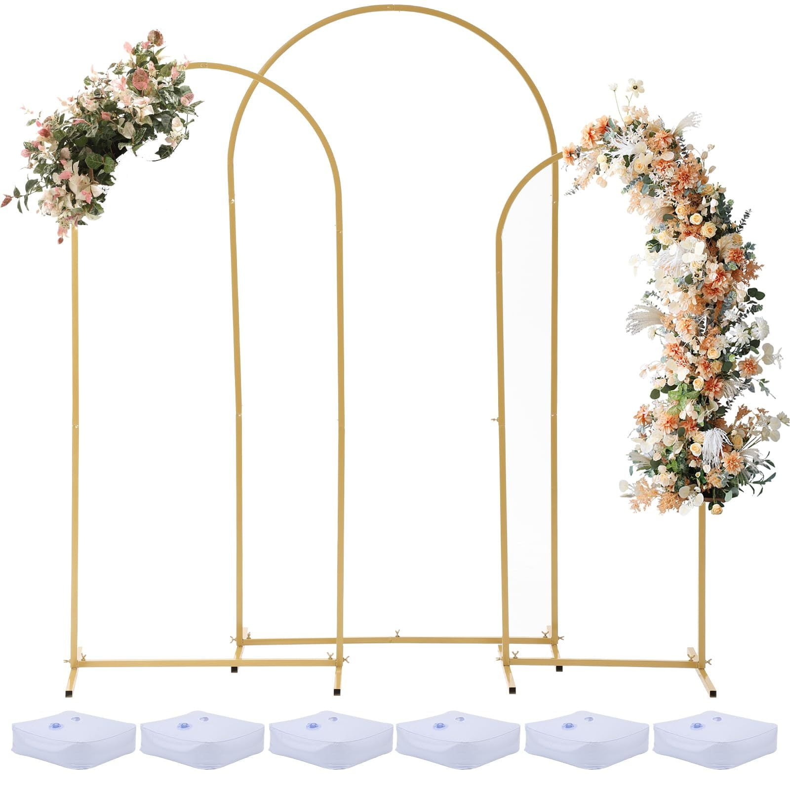 Tuekys Set of 3 Arch Backdrop Stand, (4FT/5FT/6FT) Gold Wedding Arch ...
