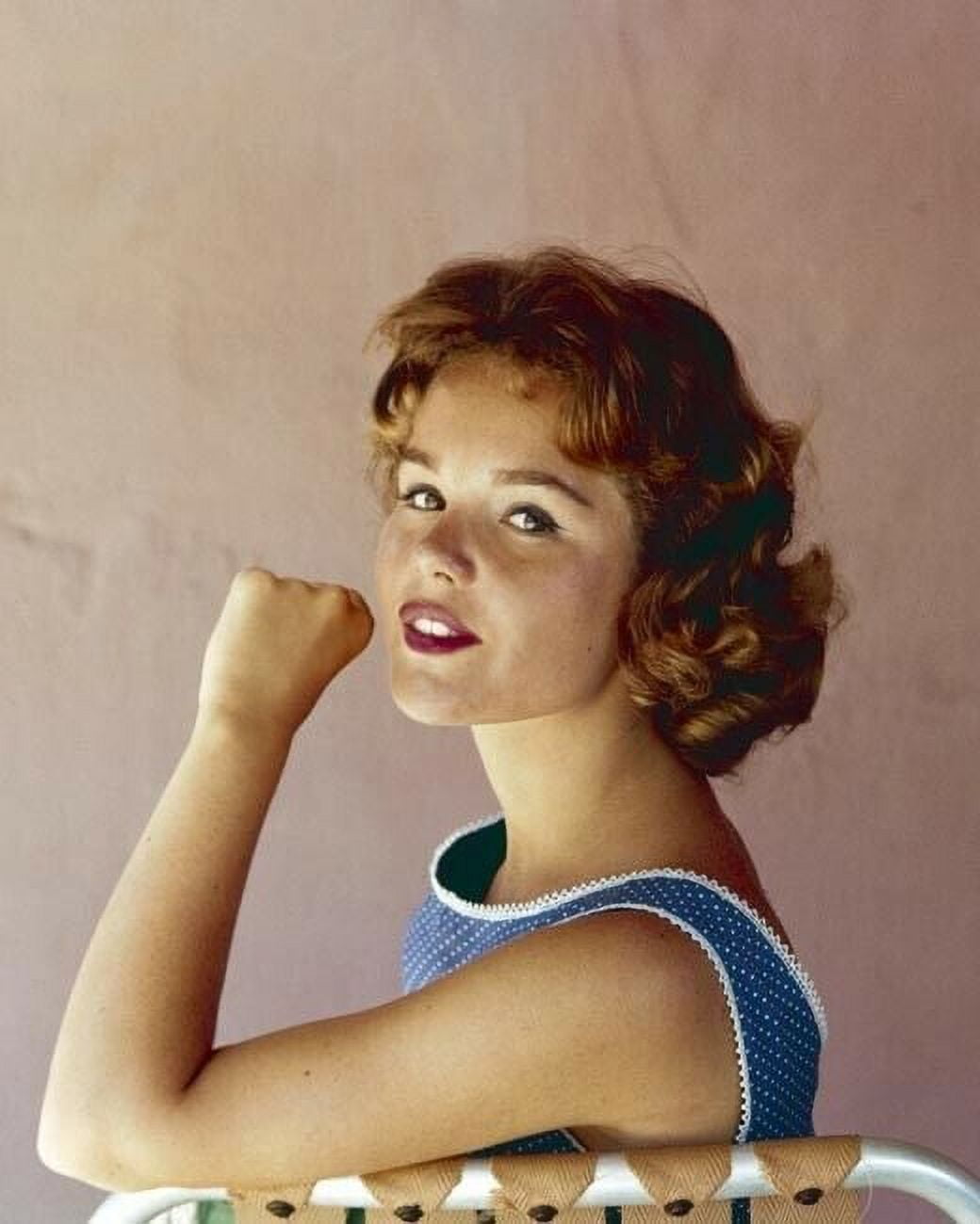 Tuesday Weld young portrait circa late 1950's in blue dress 11x17 ...