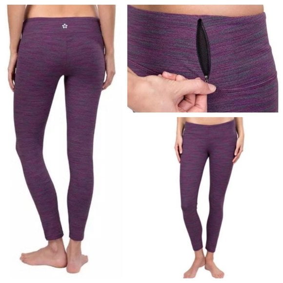 Tuff Athletics Womens Soft Higher Waist Yoga Leggings,Purple,XL ...