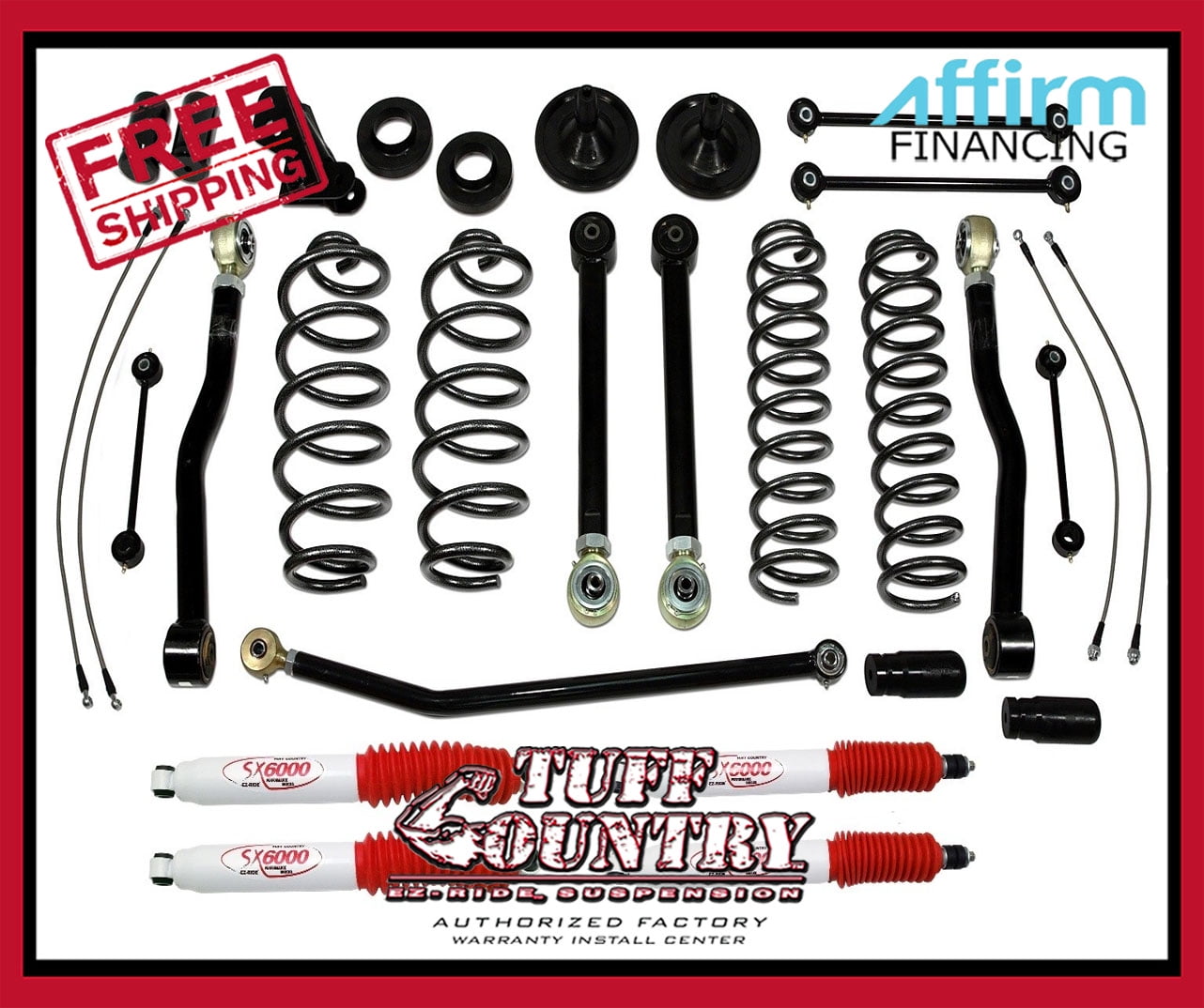 Tuff Country 07-18 Jeep Wrangler JK (4 door Only) 4in Lift Kit EZ-Flex ...
