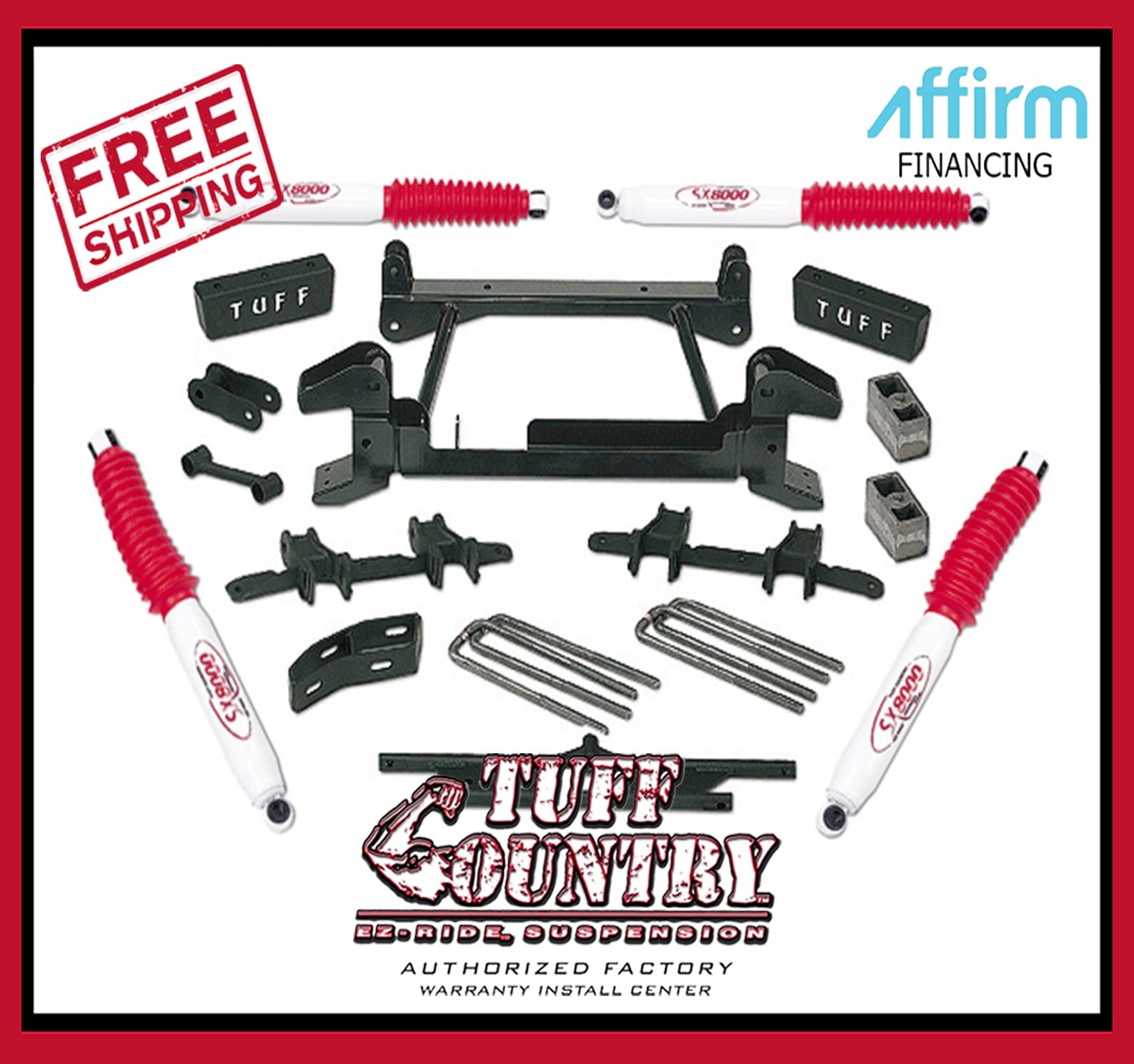 Tuff Country 14823KN 4" F/R Lift Kit w/Shock for 88-98 Chevy CK 2500/ ...