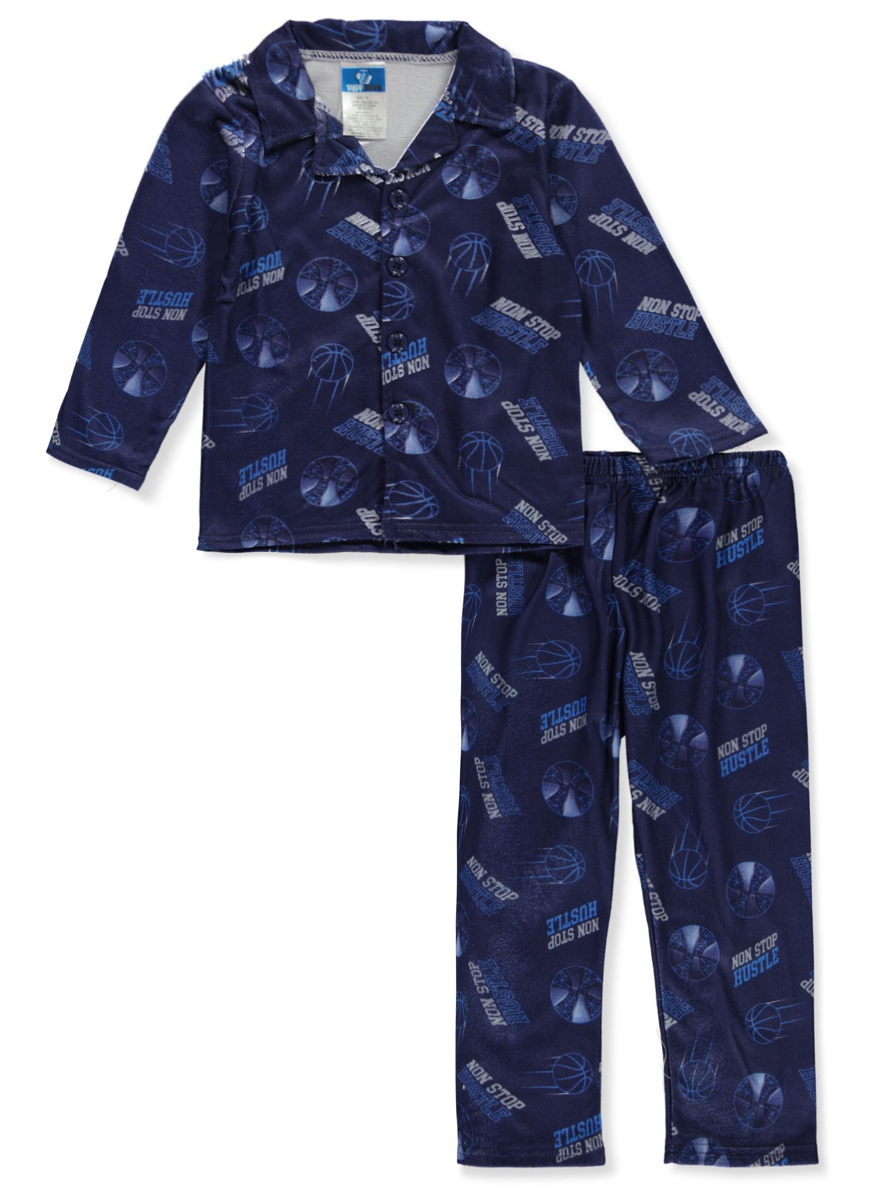 Tuff Guys Boys' 2-Piece Coat Style Pajamas - blue/navy, 2t (Toddler ...