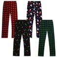 Tuff Guys Boys' Pajama Pants - 4 Pack Soft Plush Fleece Boys Pajamas ...