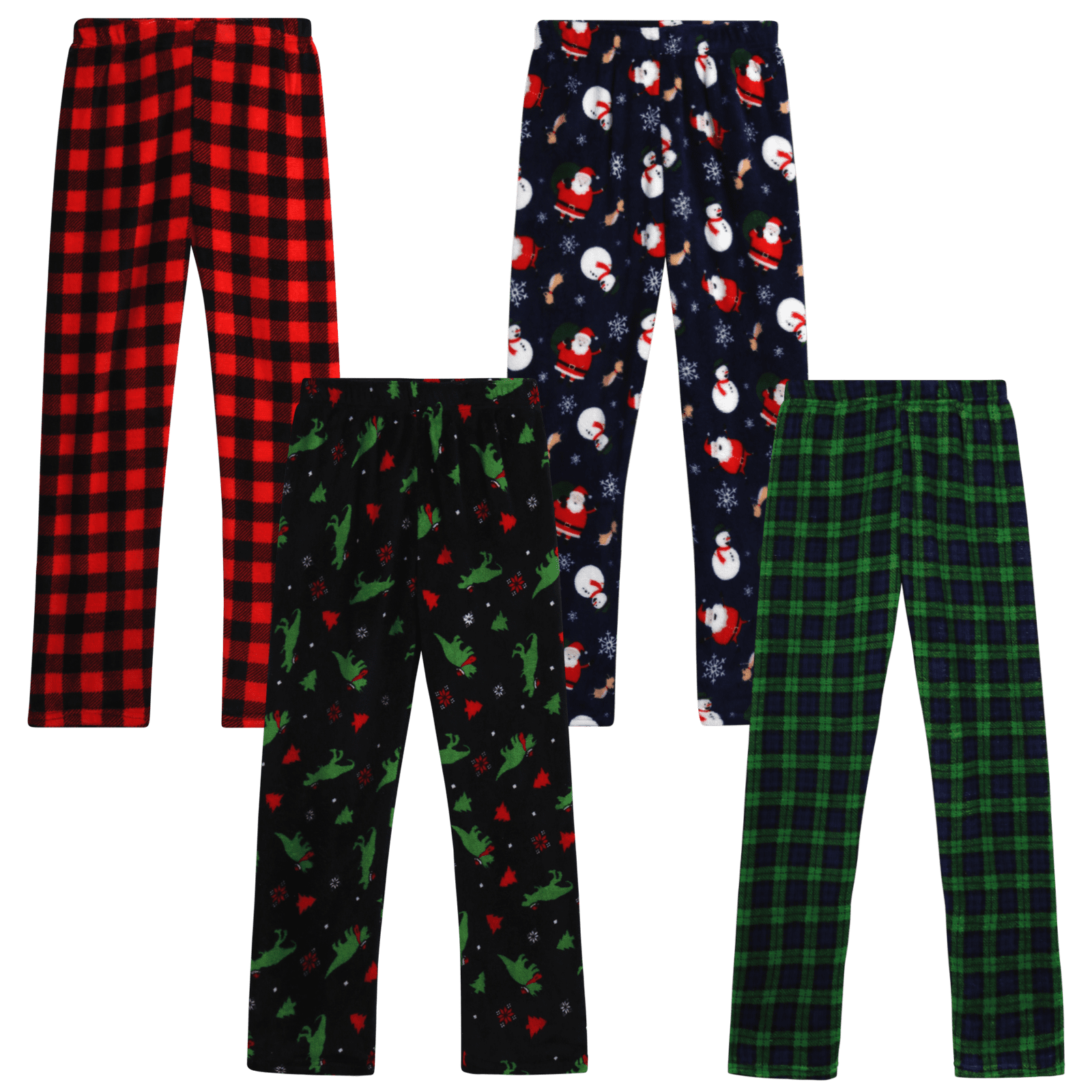 Tuff Guys Boys Pajama Pants - 4 Pack Plush Soft Fleece Pajama Bottoms ...