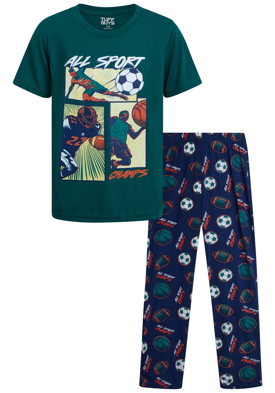 Tuff Guys Boys' Pajama Set - 2 Piece Sleep Shirt and Lounge Pants ...