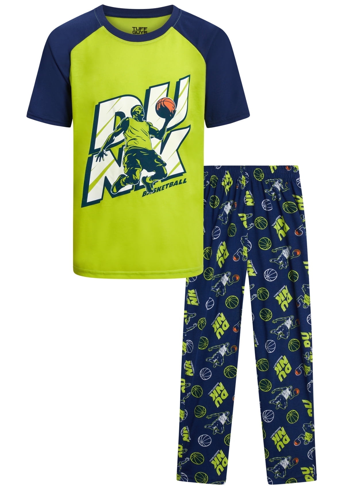 Tuff Guys Boys Pajama Set - 2 Piece Short Sleeve Sleep Shirt and Pajama ...