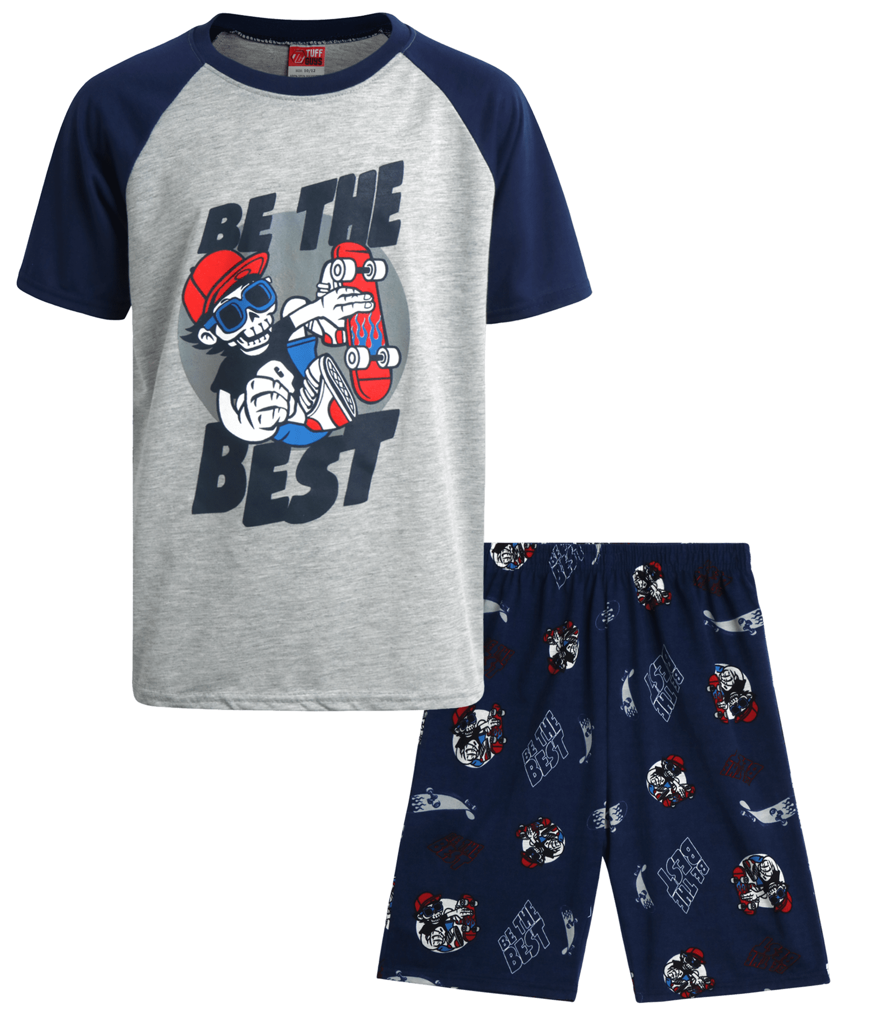 Tuff Guys Boys' Pajama Set - 2 Piece Sleep Shirt and Lounge Shorts ...