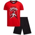 TUFF GUYS Boys Pajama Set Crewneck Boys Sleep Shirt and Pajama Shorts ...