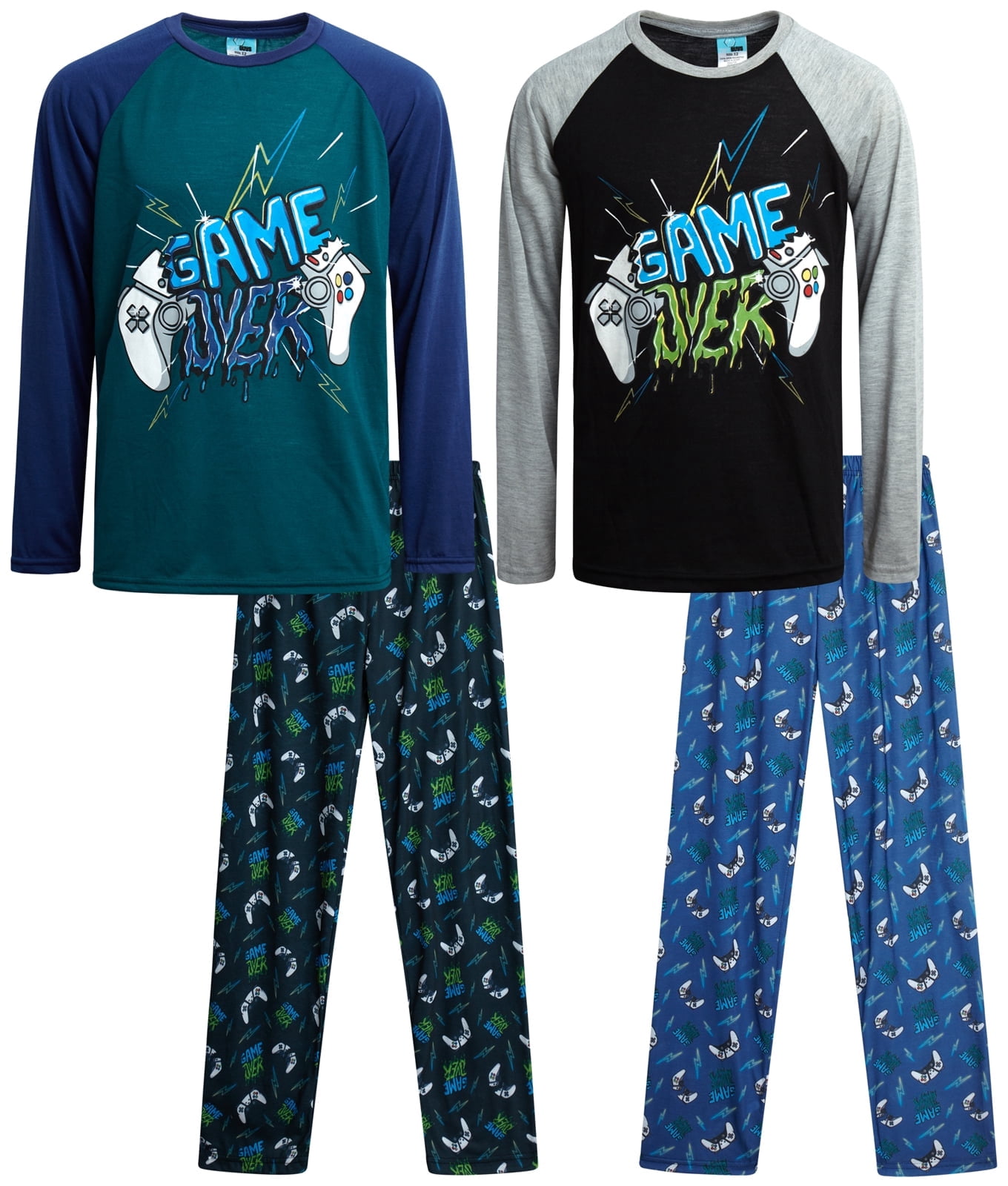 Tuff Guys Boys Pajama Set - 4 Piece Short Sleeve Sleep Shirt and Kids ...