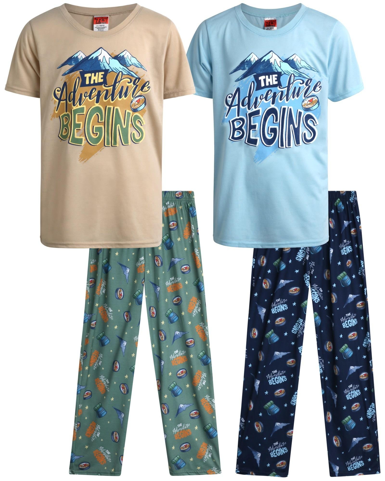 Tuff Guys Boys' Pajama Set - 4 Piece Sleep Shirt and Lounge Pants ...
