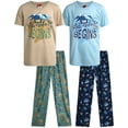 Tuff Guys Boys' Pajama Set - 4 Piece Sleep Shirt and Lounge Pants ...