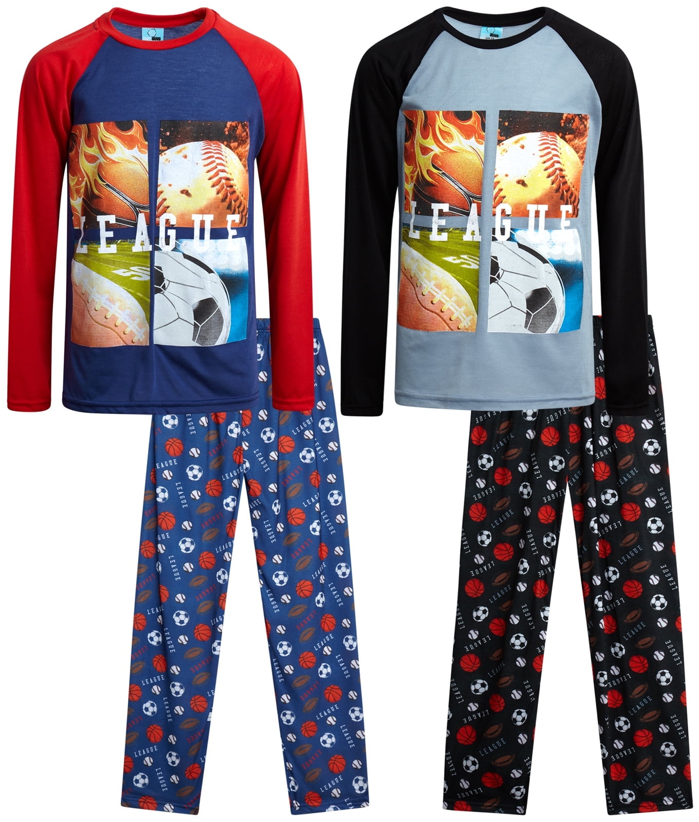 Tuff Guys Boys Pajama Set - 4 Piece Short Sleeve Sleep Shirt and Kids ...
