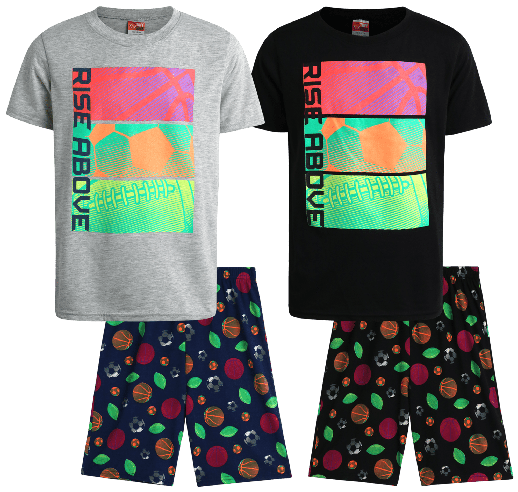 Tuff Guys Night Youth Pajama PJ Set - Sleep Shirt and Lounge Shorts for ...