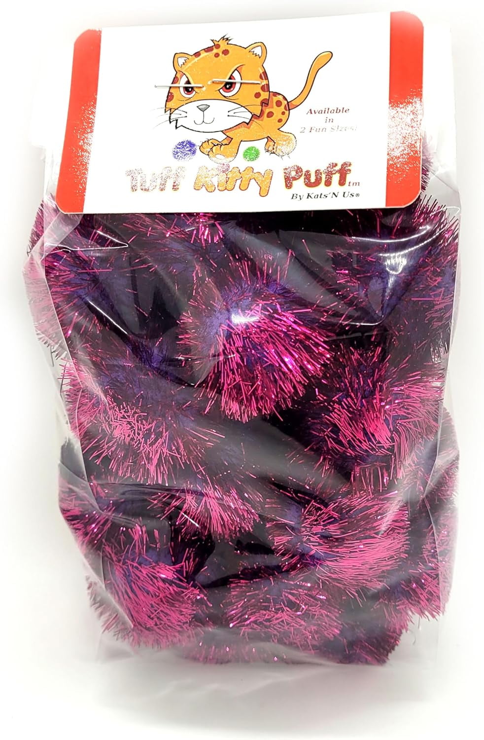 Tuff Kitty Puff Sparkle Ball Cat Toy - (1.5 inch) 12 Pak Pick a Color ...