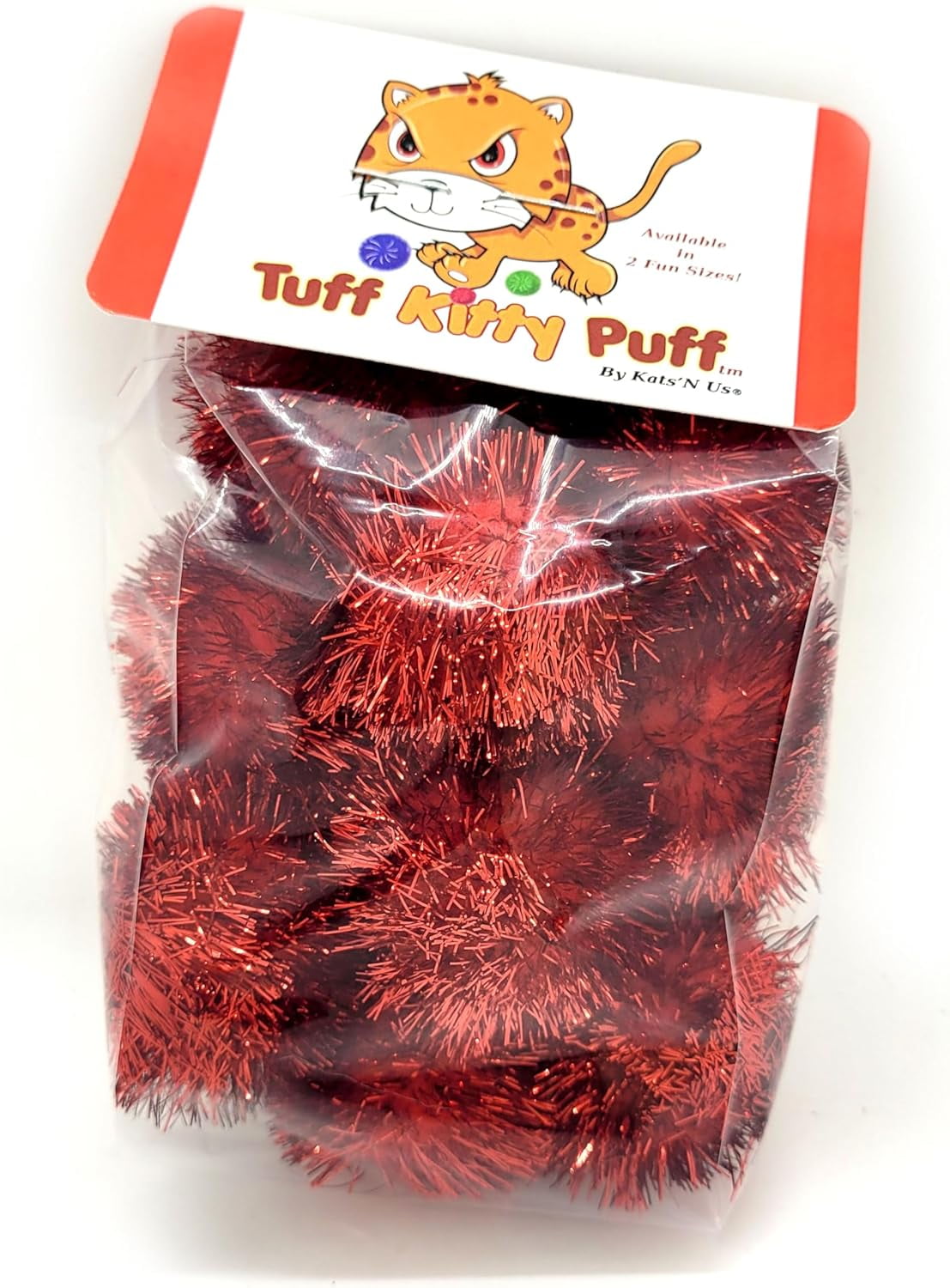 Tuff Kitty Puff Sparkle Ball Cat Toy - (1.5 inch) 12 Pak Pick a Color ...
