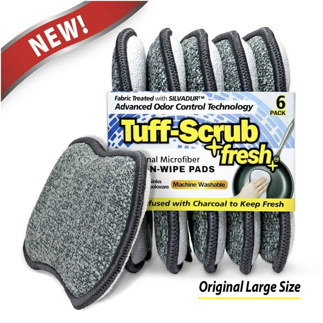 Tuff-Scrub Fresh™ Large Professional Microfiber Scrub-N-Wipe Sponge ...