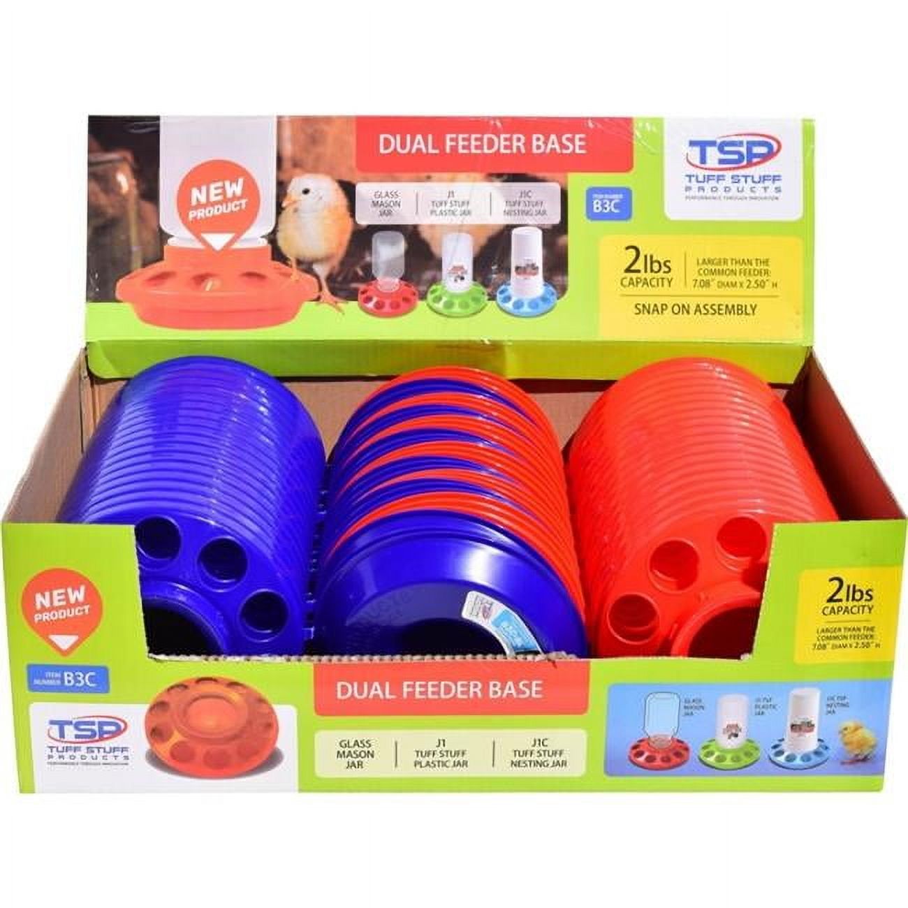 Tuff Stuff Products B3C-SK1 Dual Feeder Base, Blue & Red - Walmart.com